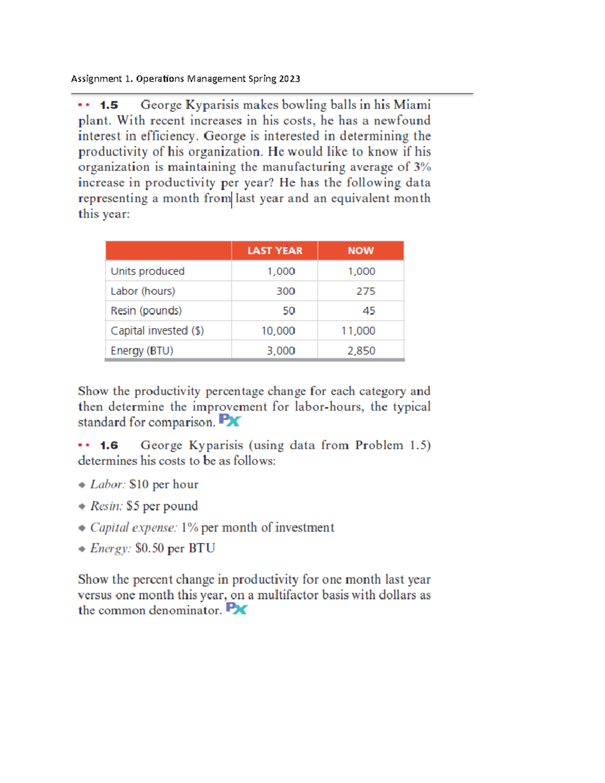 Operations management - Assignment 1. Operations Management Spring - Studocu