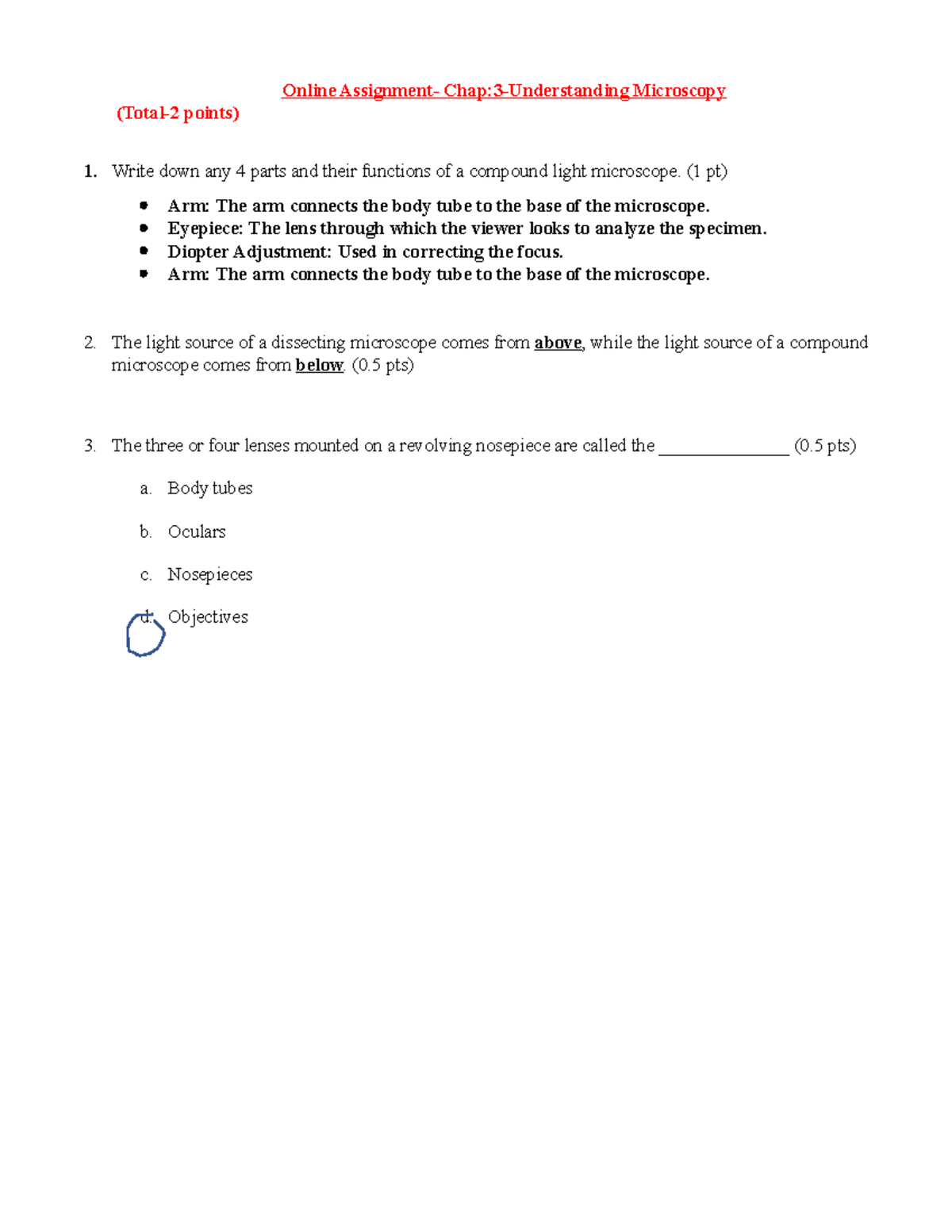 Lab-2-Understanding Microscopy - Online Assignment- Chap:3 ...