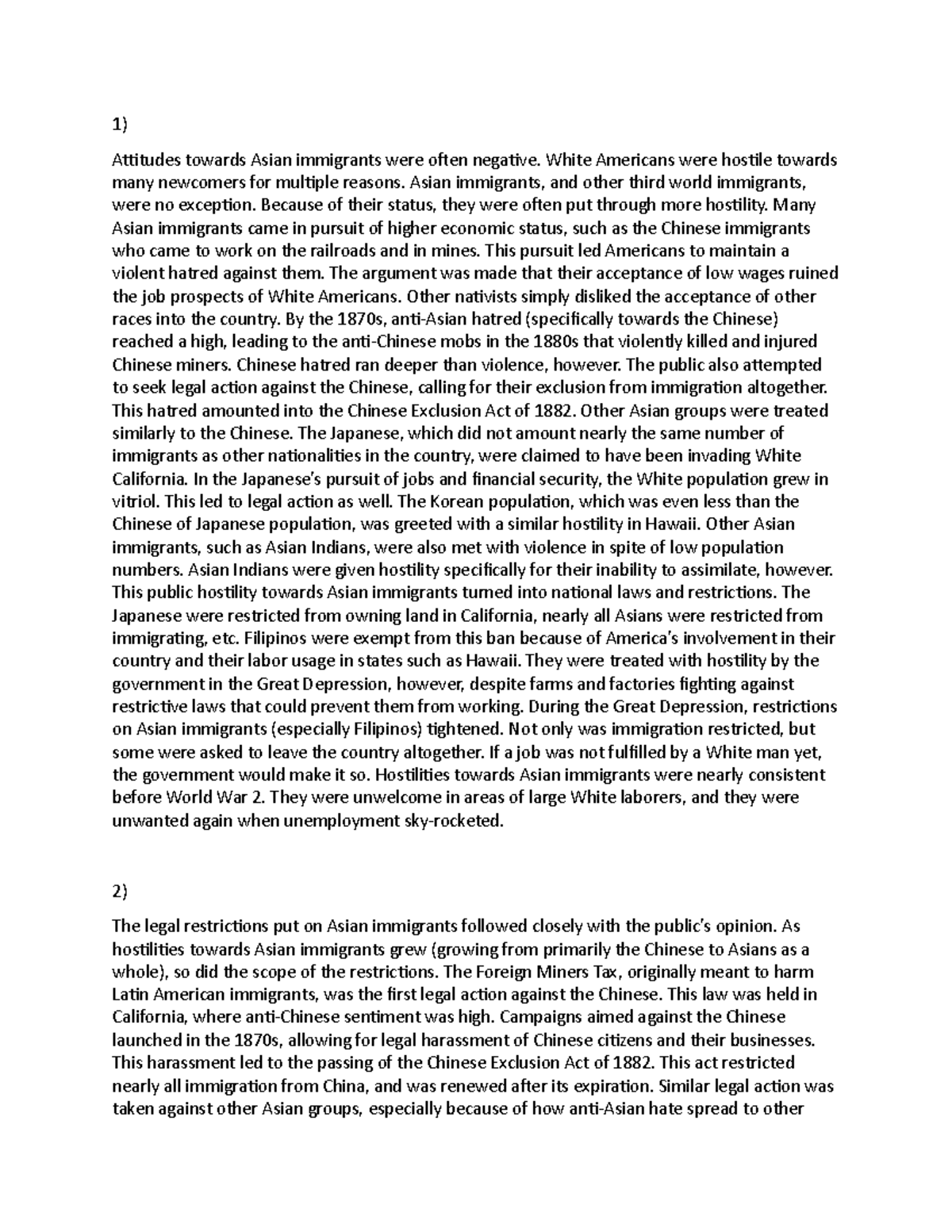 Unit 4 Assignment 7 - Asian Americans in Early America - 1) Attitudes ...