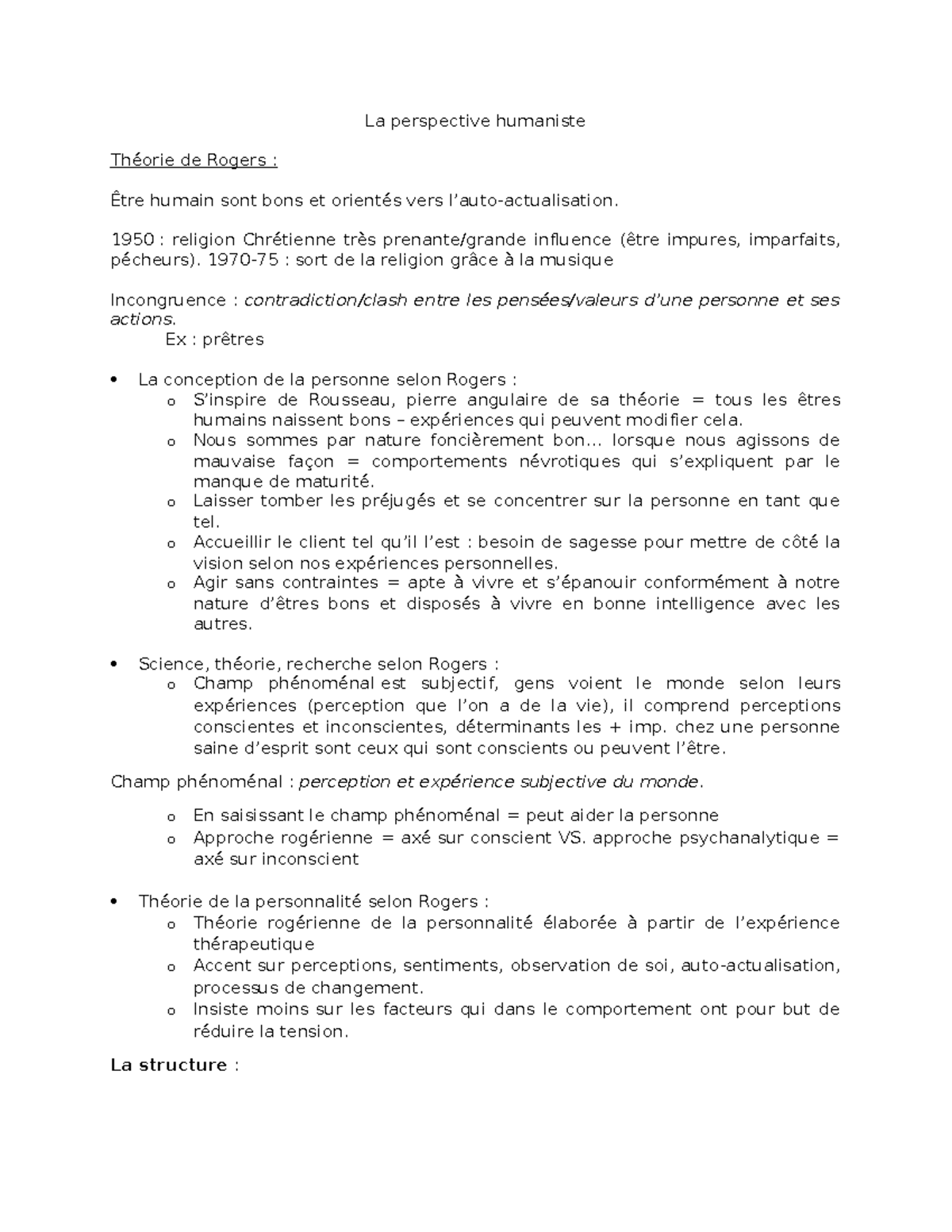 Révision examen final théories de la personnalité - La perspective ...
