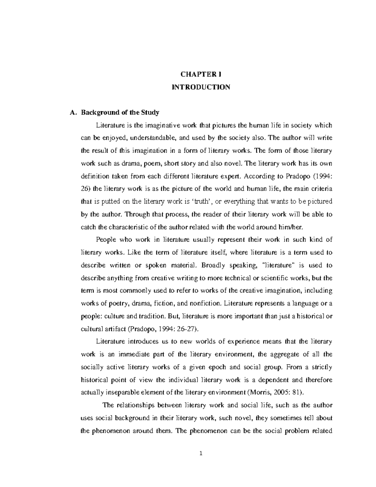 Chapter 1 - Summary about literature - 1 CHAPTER I INTRODUCTION A ...