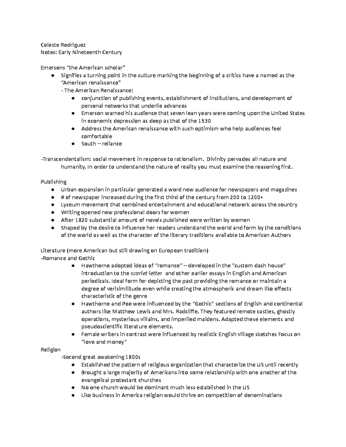 Notes 19th century - Celeste Rodriguez Notes: Early Nineteenth Century ...
