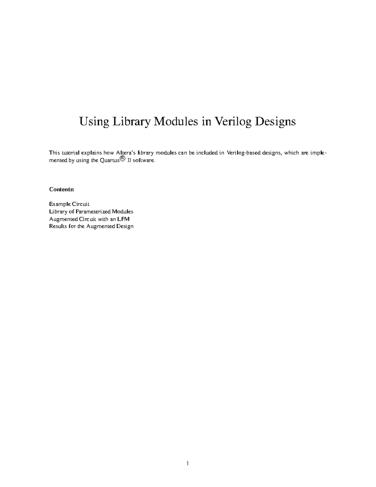 Tut lpms verilog - Subject - Using Library Modules in Verilog Designs ...