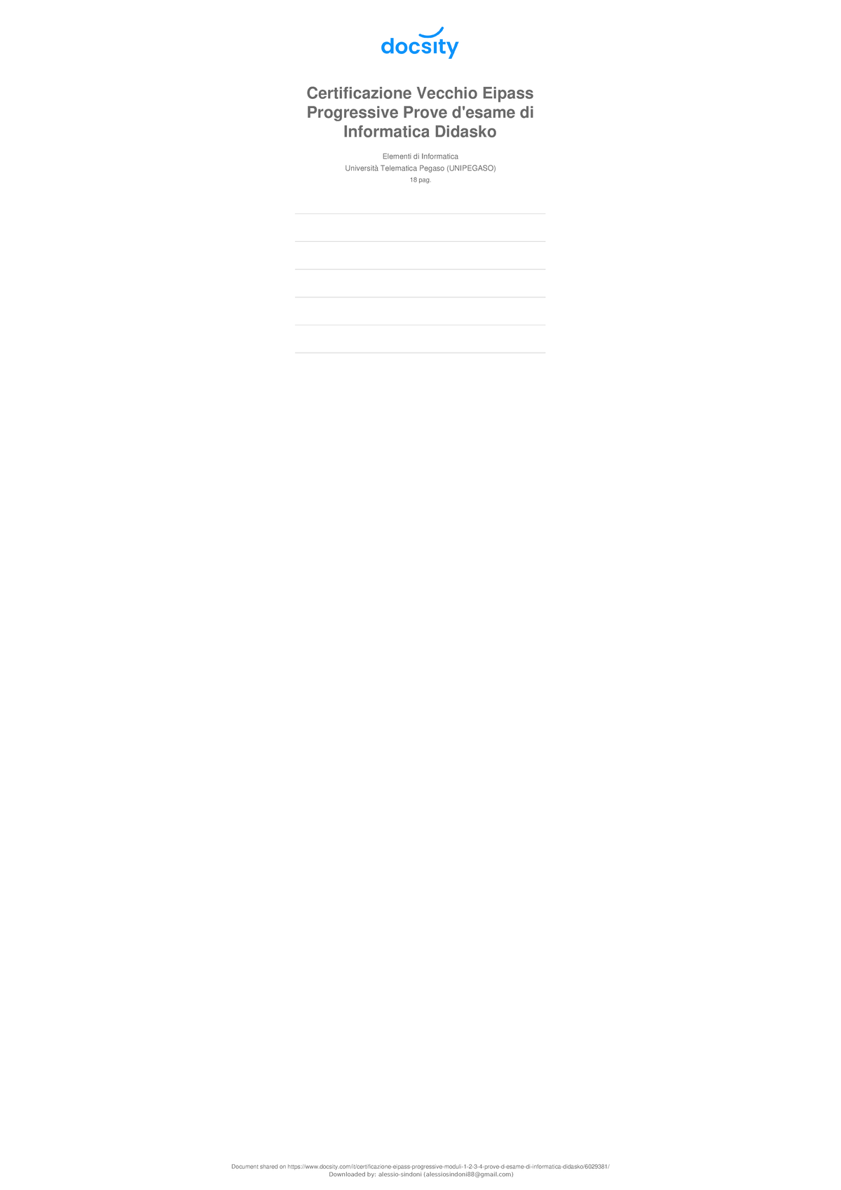 Docsity certificazione eipass progressive moduli 1 2 3 4 prove d esame di informatica didasko ...