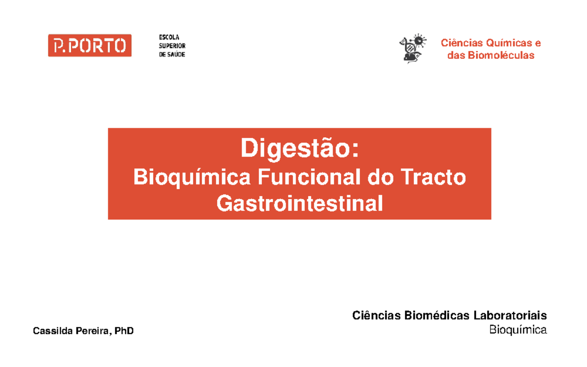 6. Digestao - Apoio para aulas teóricas, de forma a terem tudo o que ...