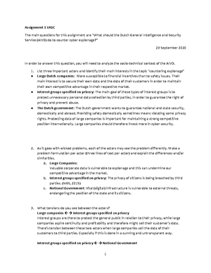 Assignment 1 My Grand Challenge AIVD - My Grand Challenge 1: Questions ...