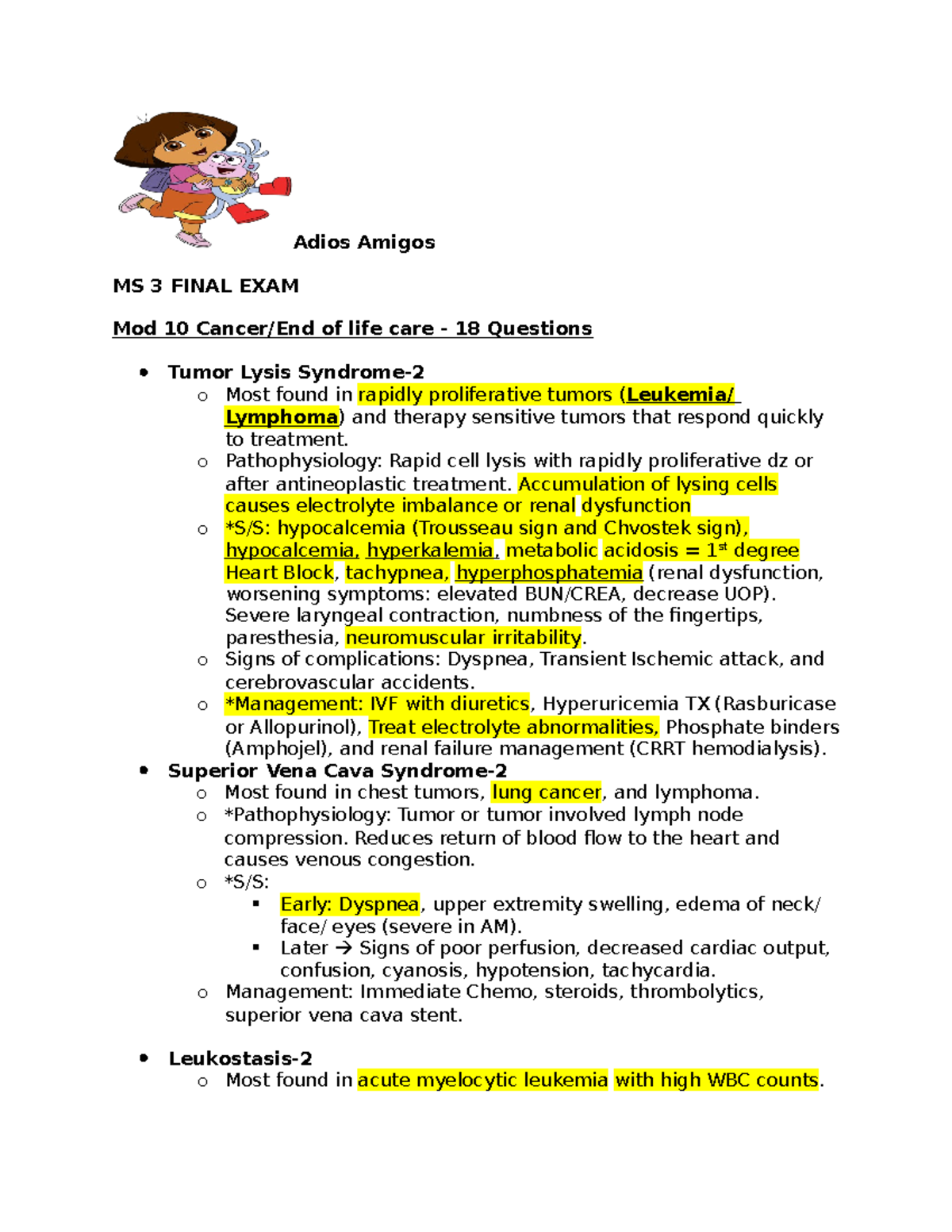 MS 3 Final EXAM Study guide - Adios Amigos MS 3 FINAL EXAM Mod 10 ...
