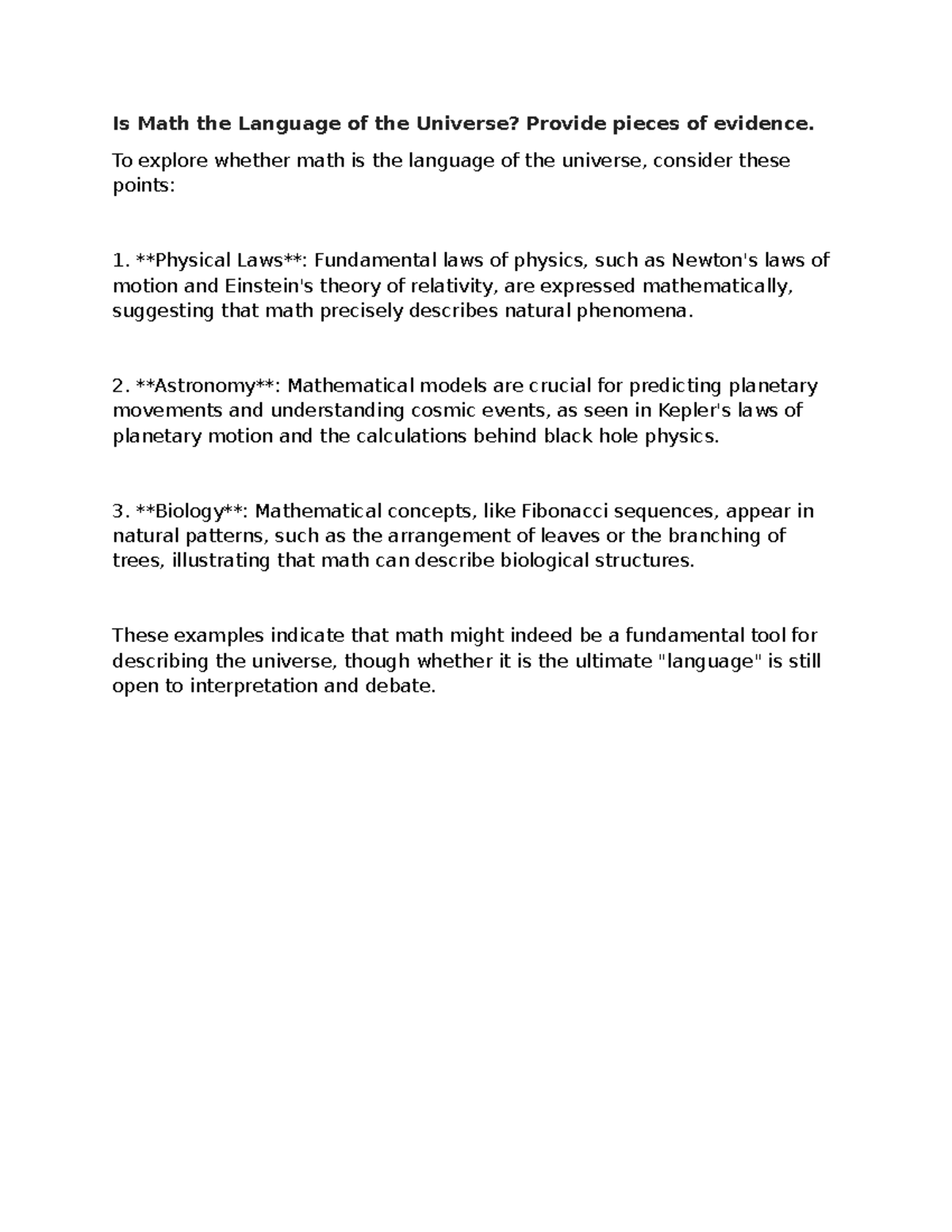 Mathe language - Helli - Is Math the Language of the Universe? Provide ...