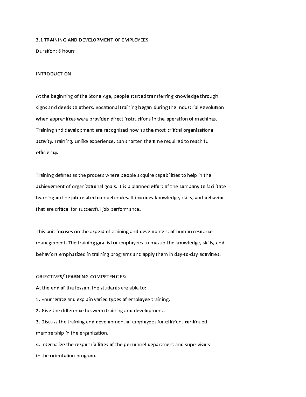 Training AND Development OF Employees - 3 TRAINING AND DEVELOPMENT OF ...