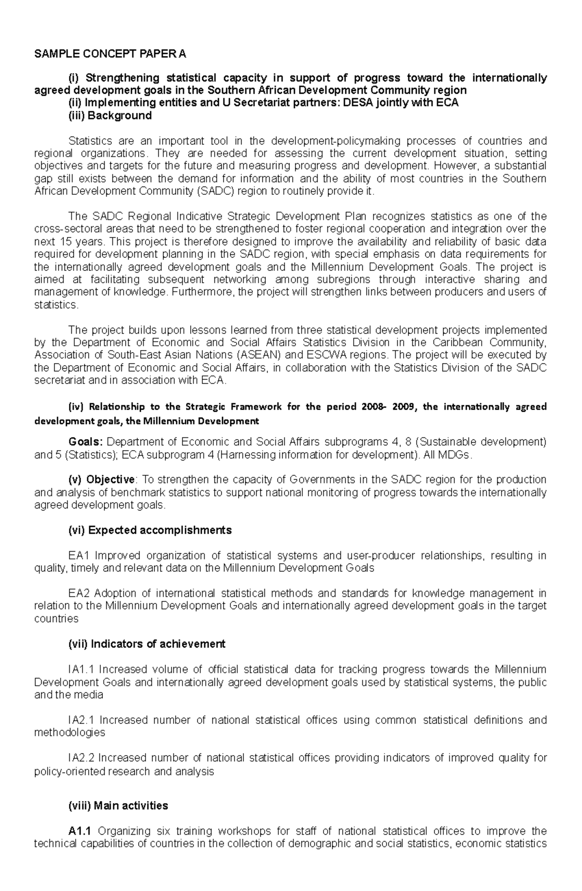 Sample- Concept- Papers - SAMPLE CONCEPT PAPER A (i) Strengthening ...