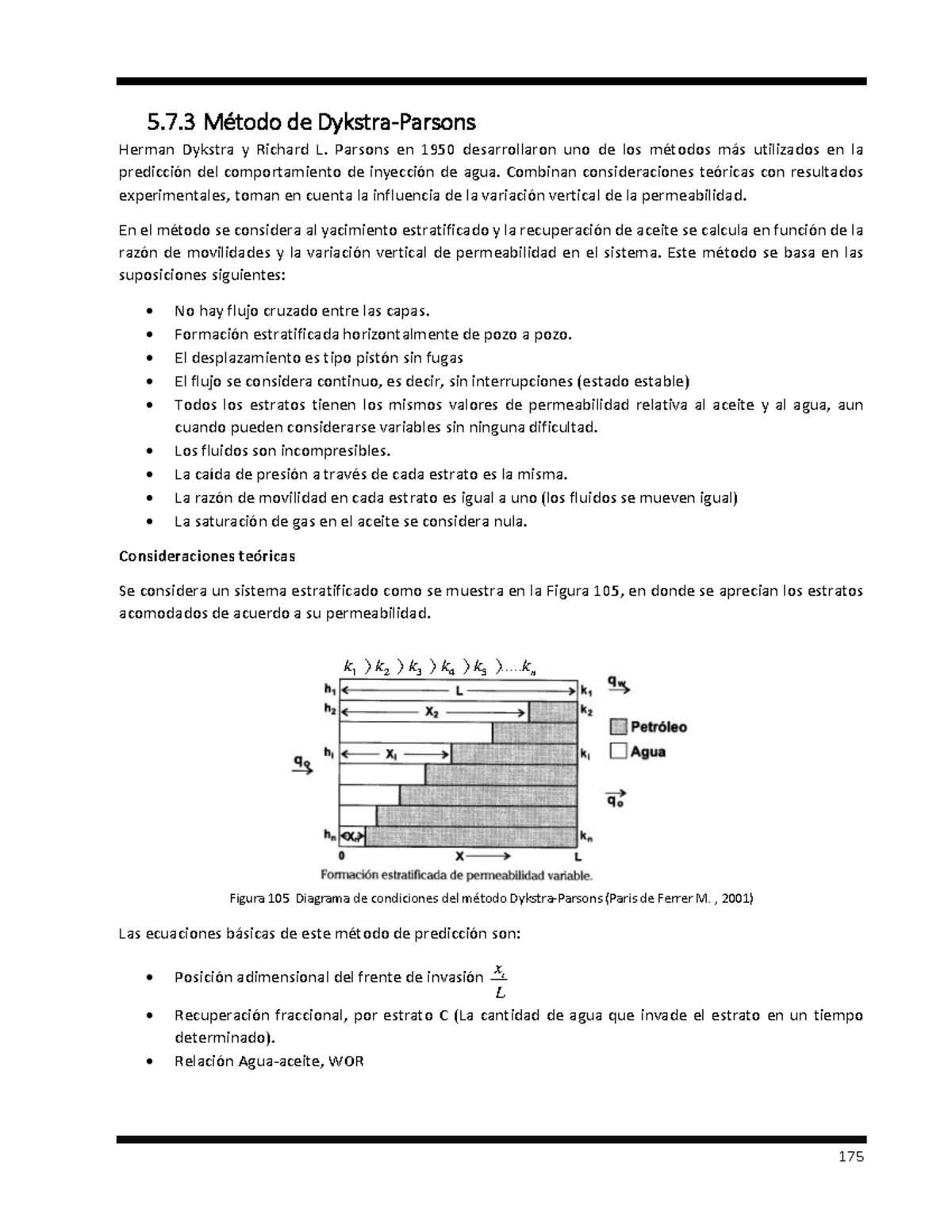 Método Dykstra-Parsons Teoria-Caso Practico - 5. 7. 3 Método de Dykstra ...