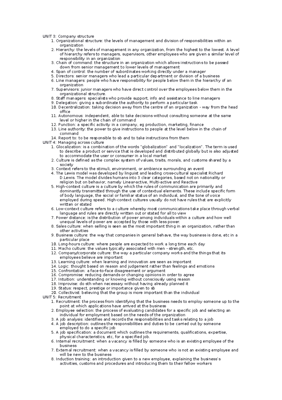 Definition - Định nghĩa tiếng anh chuyên ngành - UNIT 3: Company structure 1. Organizational ...