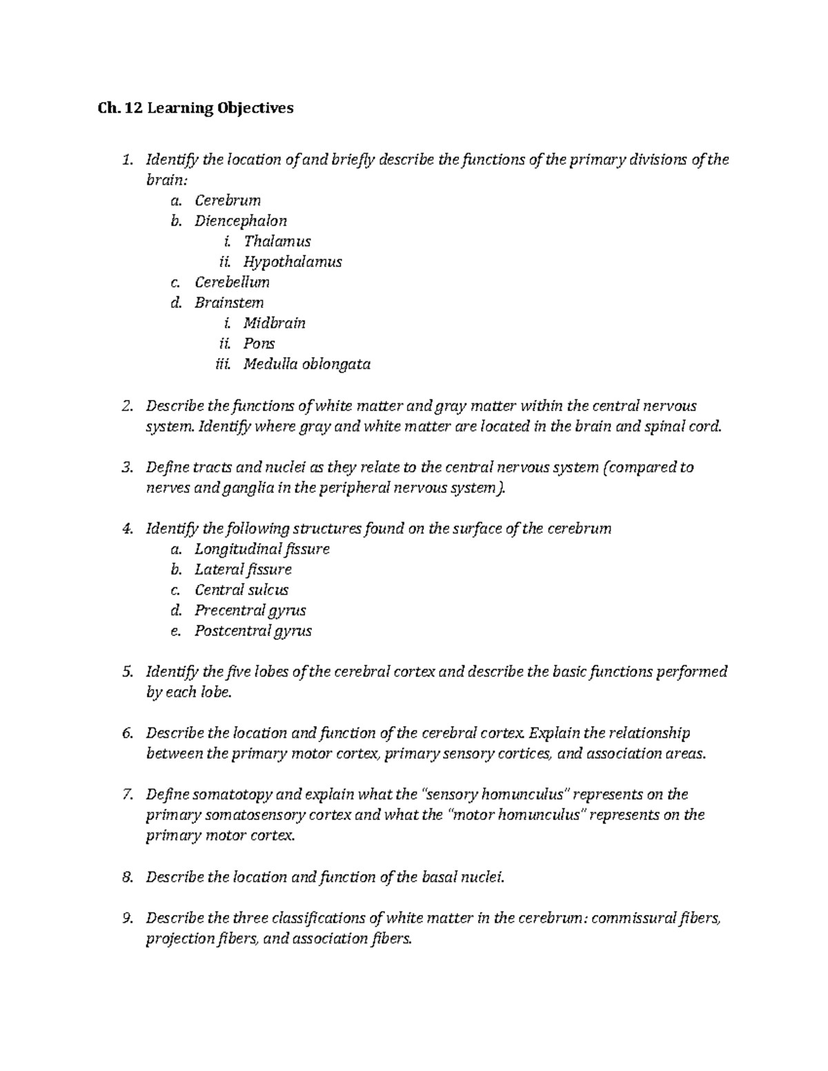 Ch. 12 Learning Objectives - Ch. 12 Learning Objectives 1. Identify the ...