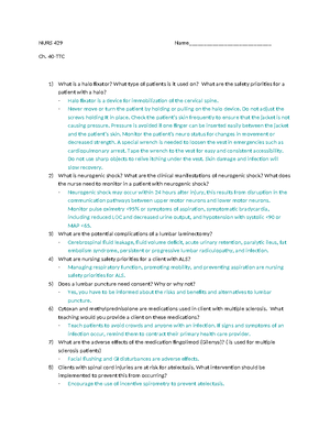 Ch. 41 neurologic emergencies - Name____________________________ NURS ...
