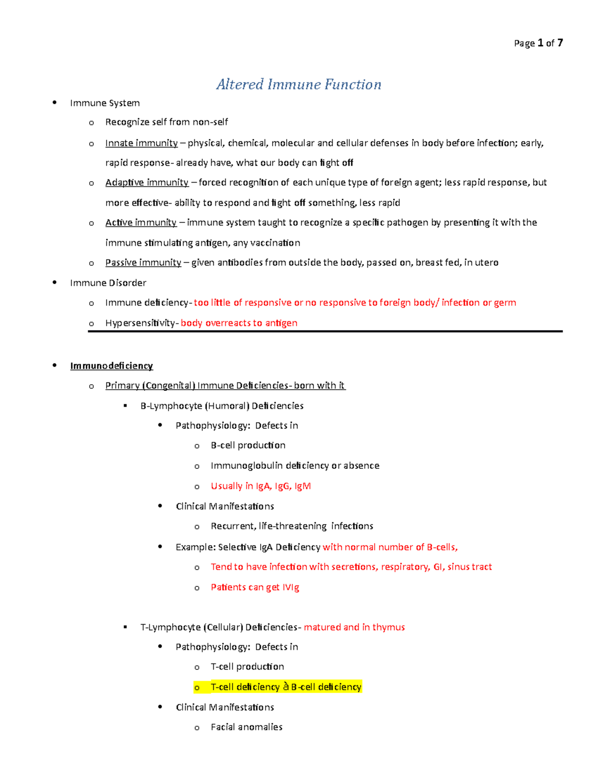 Immune Disorders - Intro to Patho at SDSU, Prof Carlson and Forester ...