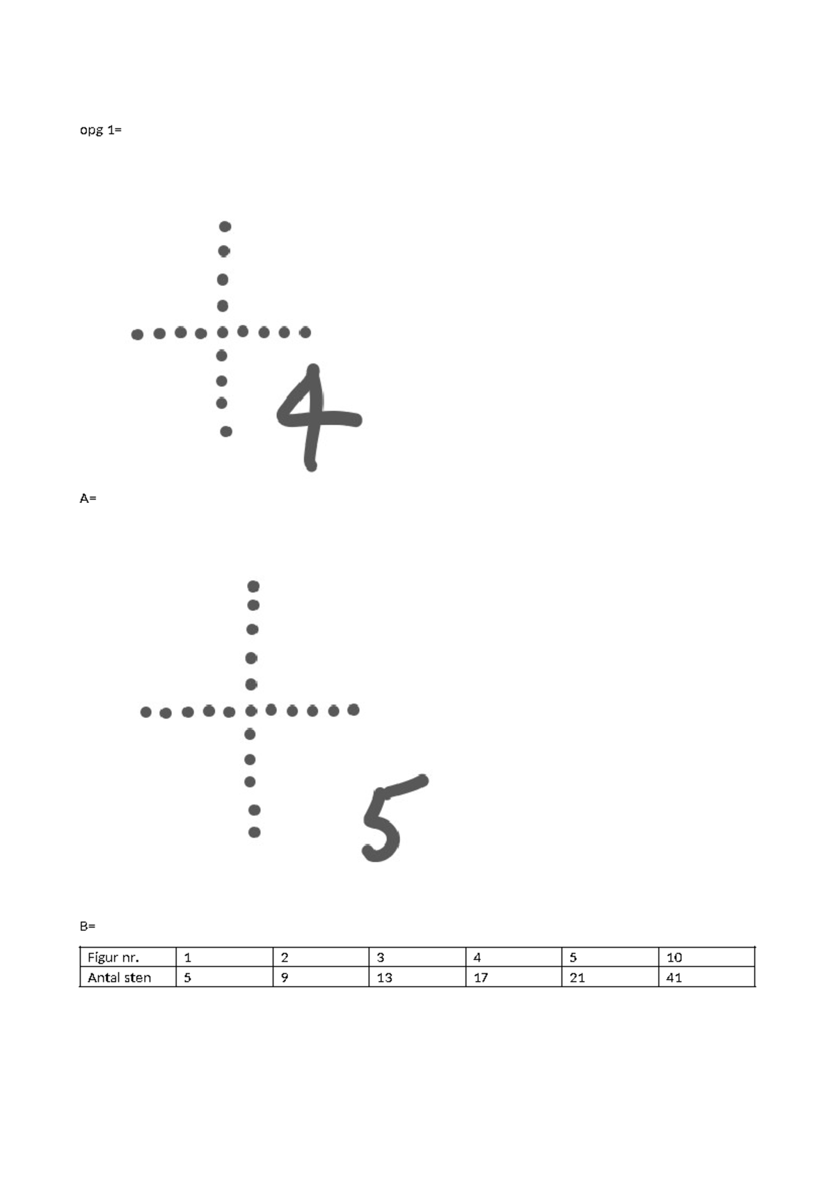 Sten bliver til figur - kontext 9. klasse - Matematik - opg 1= A= B ...