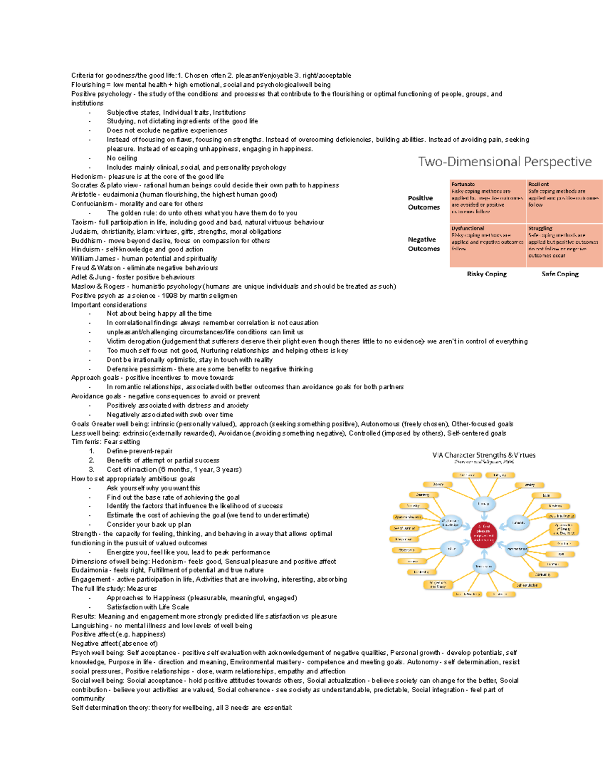 Cheat Sheet Test 1 - Google Docs - Criteria for goodness/the good life ...