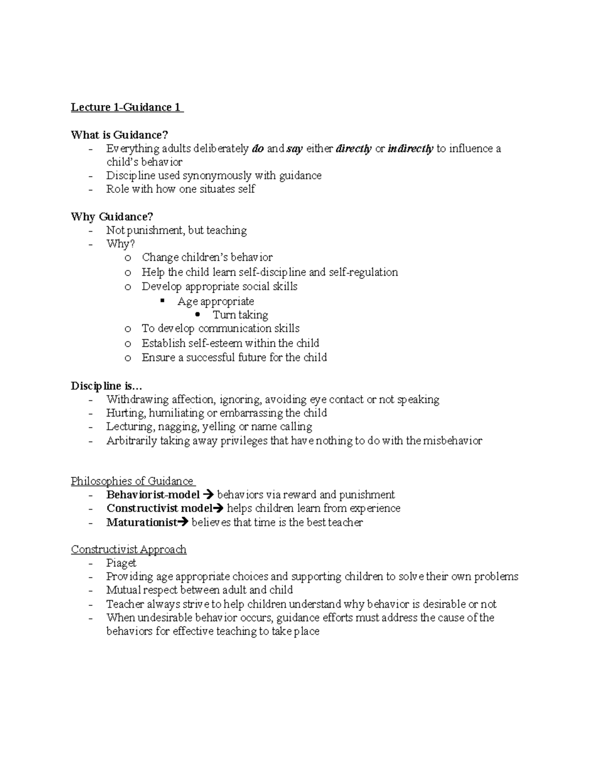 Lecture 1 - notes - Lecture 1-Guidance 1 What is Guidance? - Everything ...