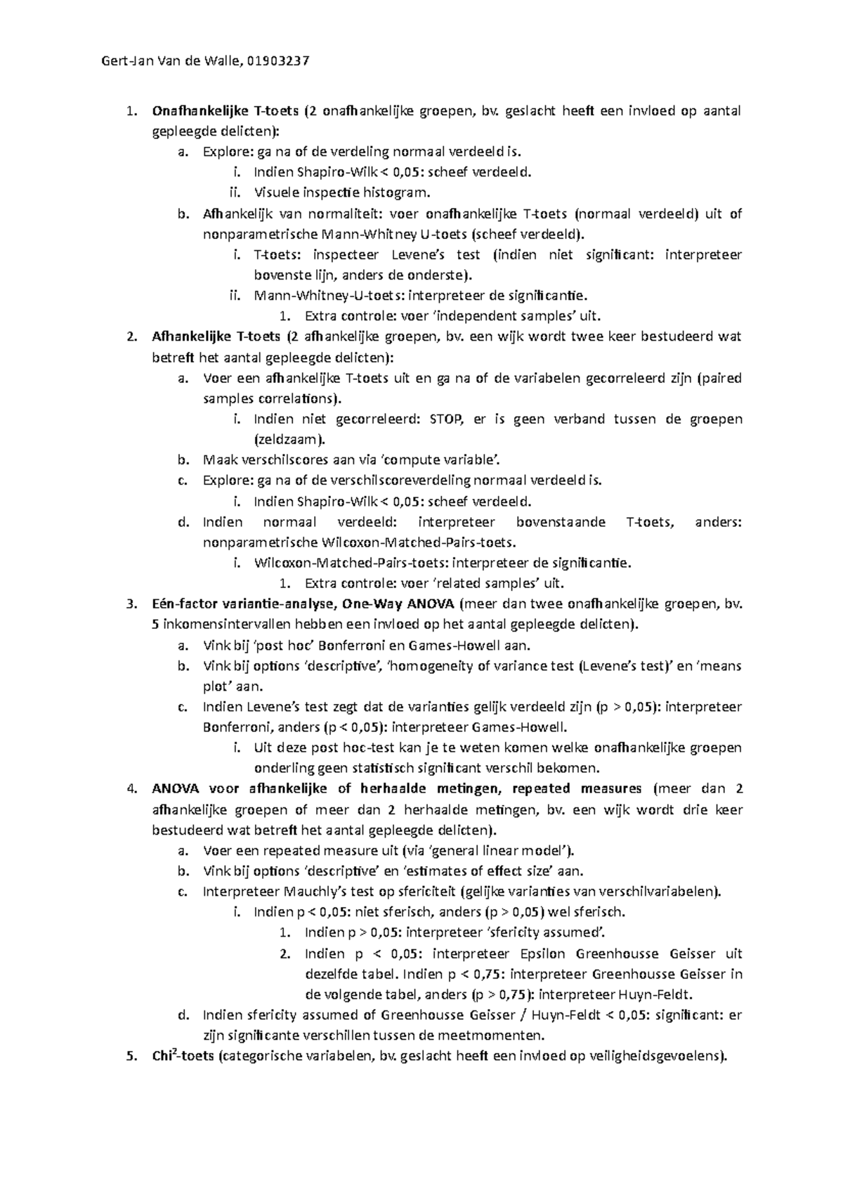 Statistische toetsen op het gemiddelde - Gert-Jan Van de Walle ...