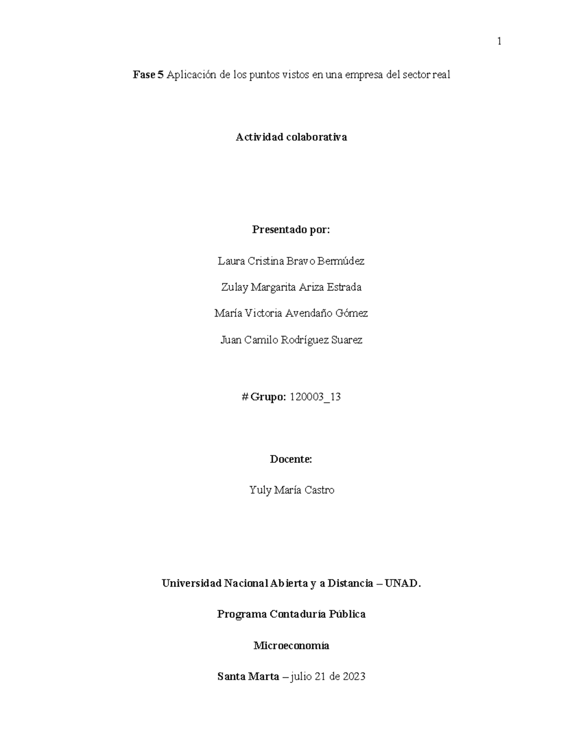Fase 5- Aplicación de los puntos vistos en una empresa del sector real ...