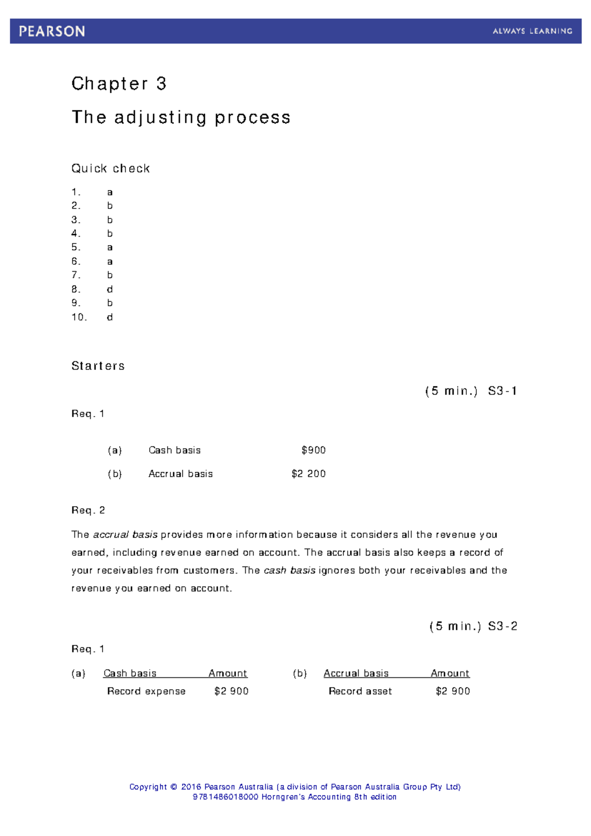 Solution W3 C03 - Tutorial week 3 - Copyright © 2016 Pearson Australia ...