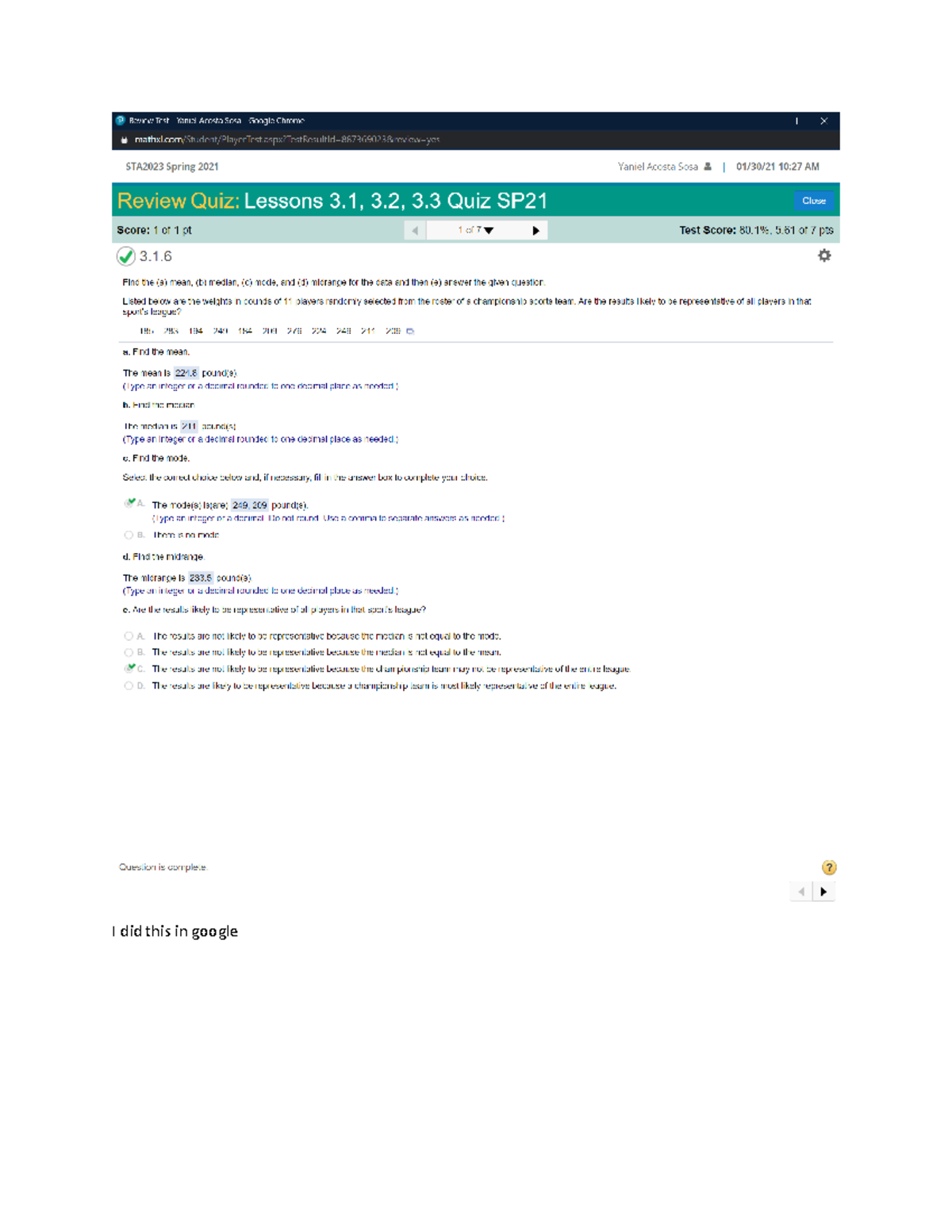 Quiz 3 - Respuestas al quiz 3 - I did this in google This was ok I’m ...