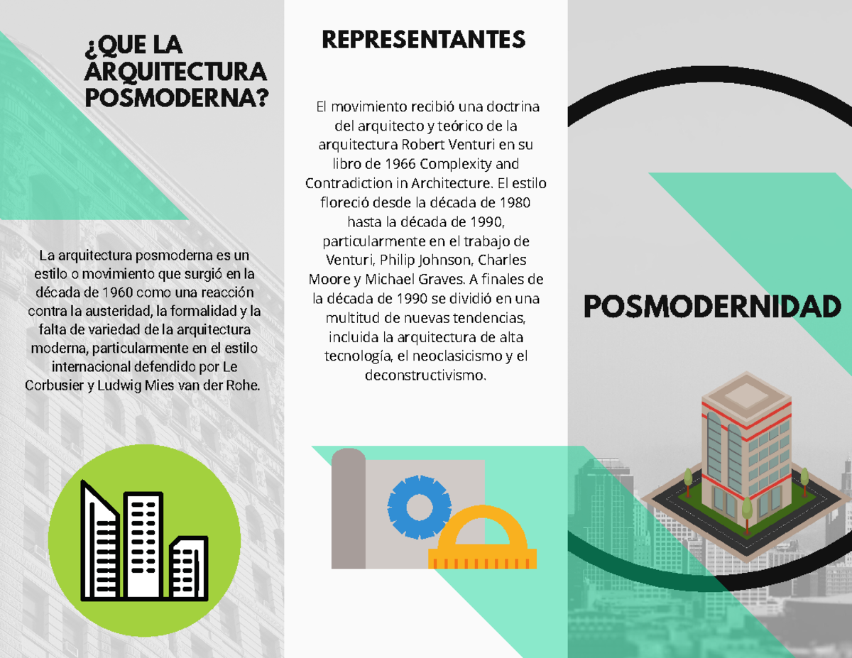 Arq posmoderna - REPRESENTANTES El movimiento recibió una doctrina del ...