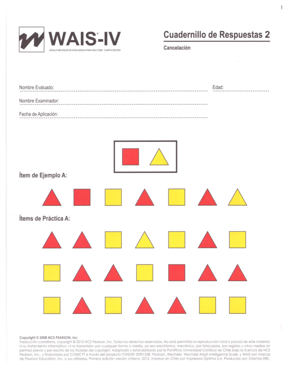 escala wais y wiscescala weschler wais y wisc para ejercitar puntuacion de subprueba - w ...