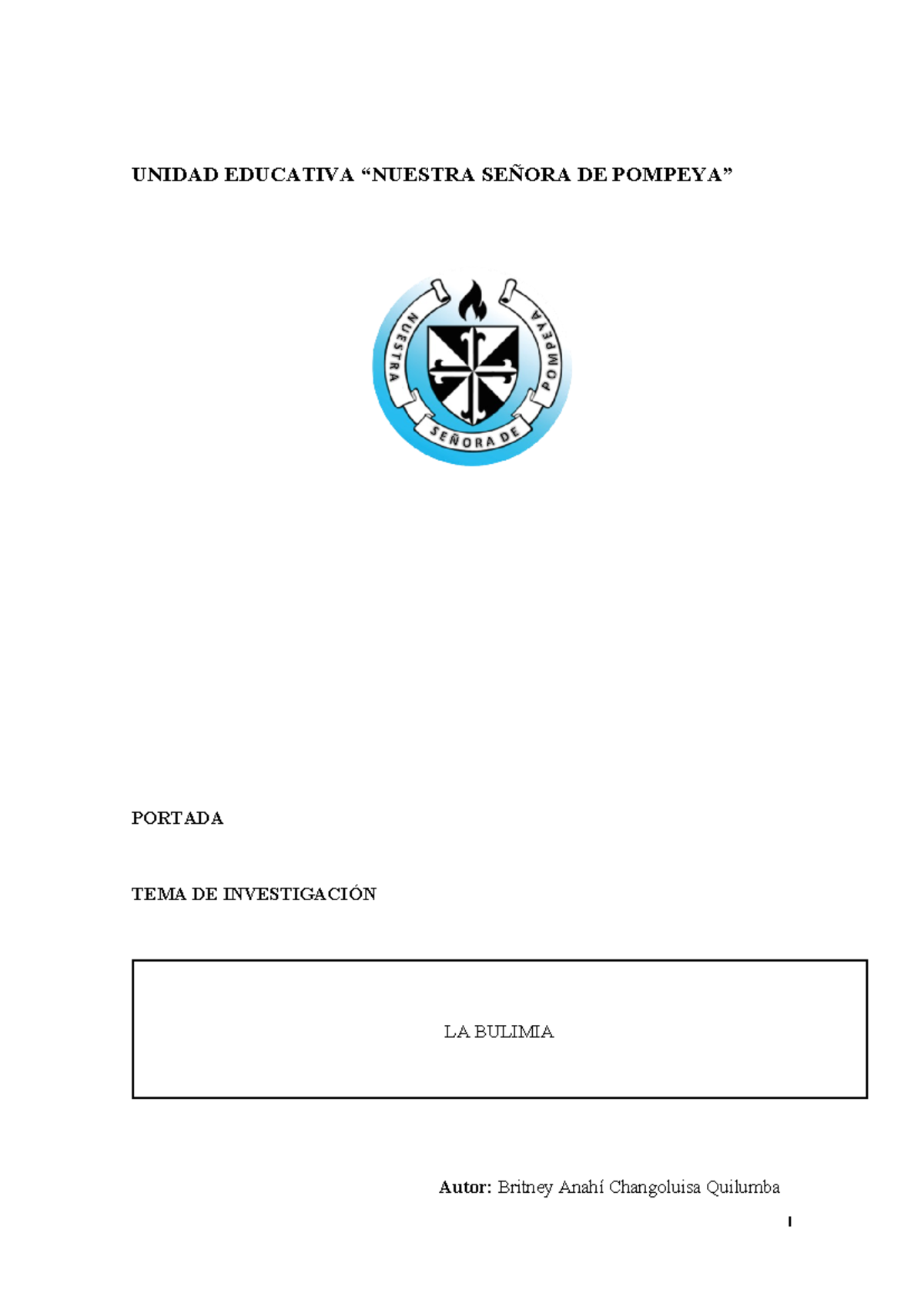 Z informe 1000000 - DSSSSSSSSSS - UNIDAD EDUCATIVA “NUESTRA SEÑORA DE ...