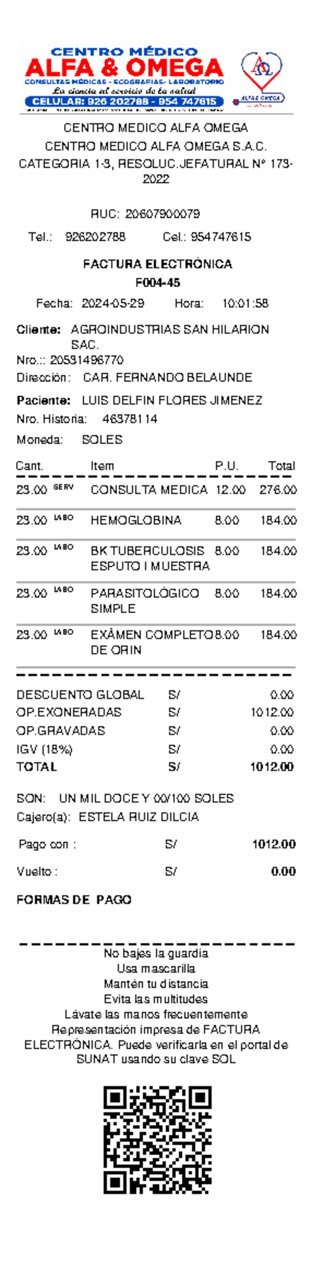 Factura 1 - importancia en una empresa - RUC: Tel.: Cliente: CENTRO ...
