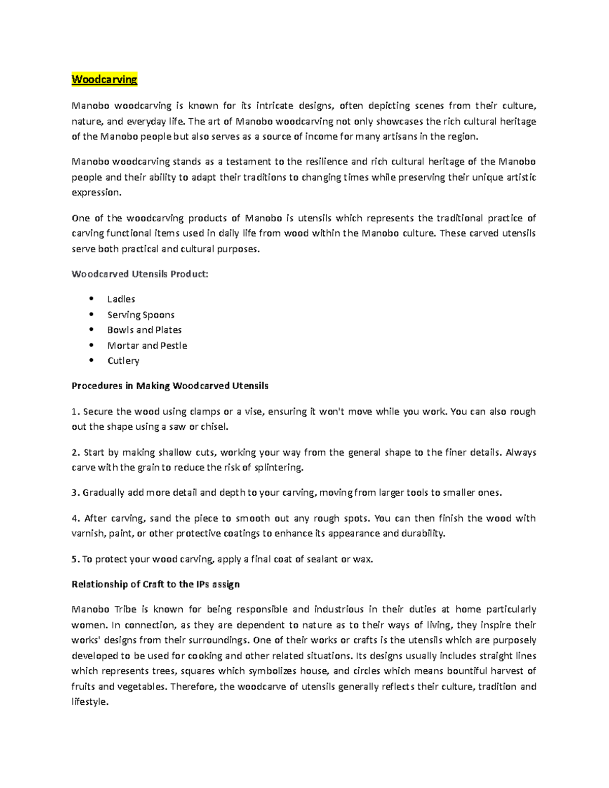 Manobo Woodcarving - Accurate - Woodcarving Manobo woodcarving is known ...