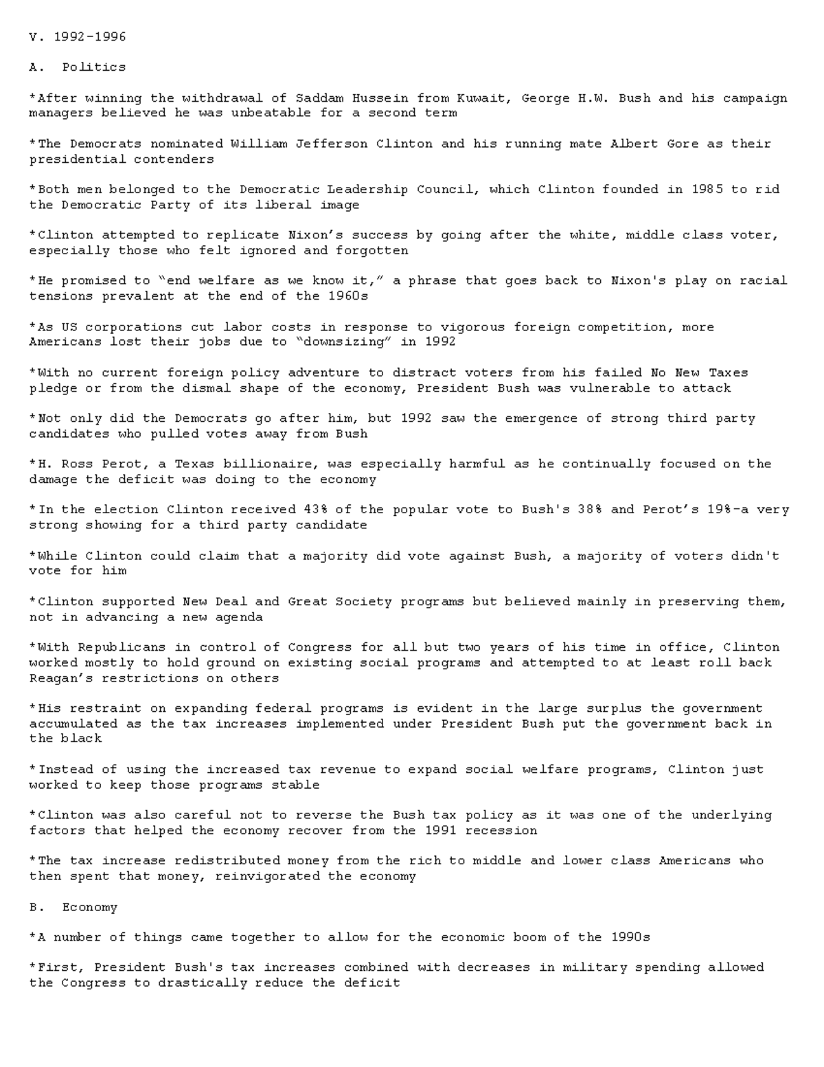 1993-2005 Lecture - professor Deborah Rayner - V. 1992-1996 A. Politics ...