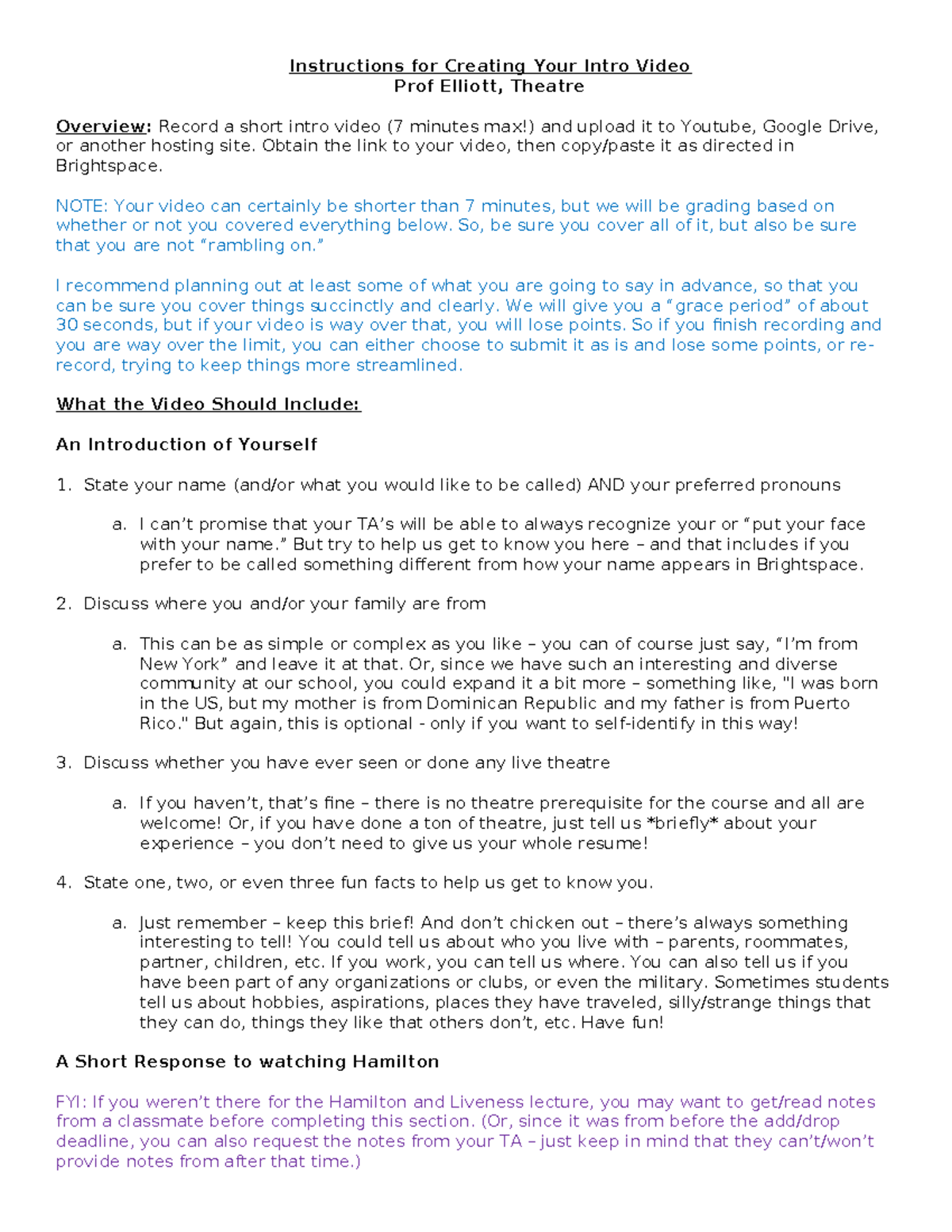 01 Instructions for Creating Your Intro Video NEW - Instructions for ...