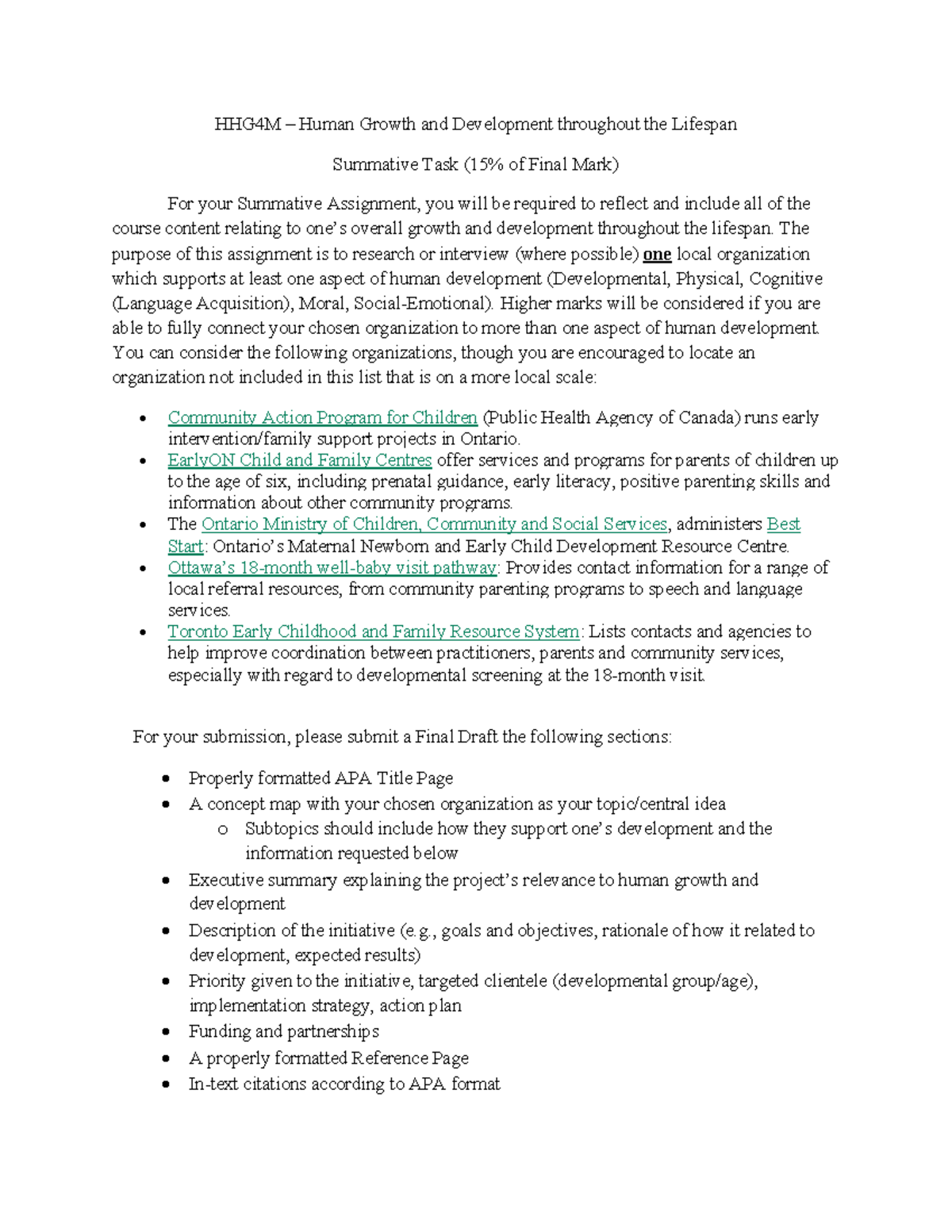 HHG4M Summative - Catherine Madukayil - HHG4M – Human Growth and ...
