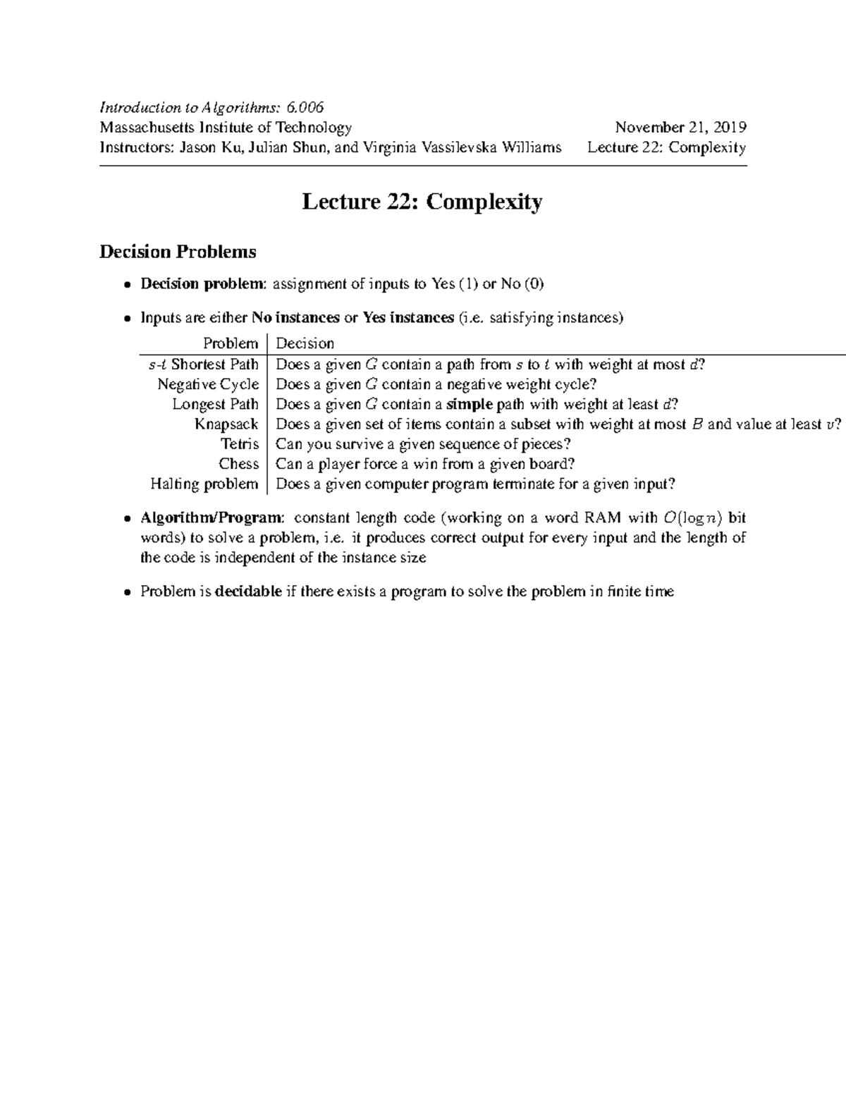 L20 - Lecturer: Jason Ku - Introduction to Algorithms: 6. Massachusetts ...