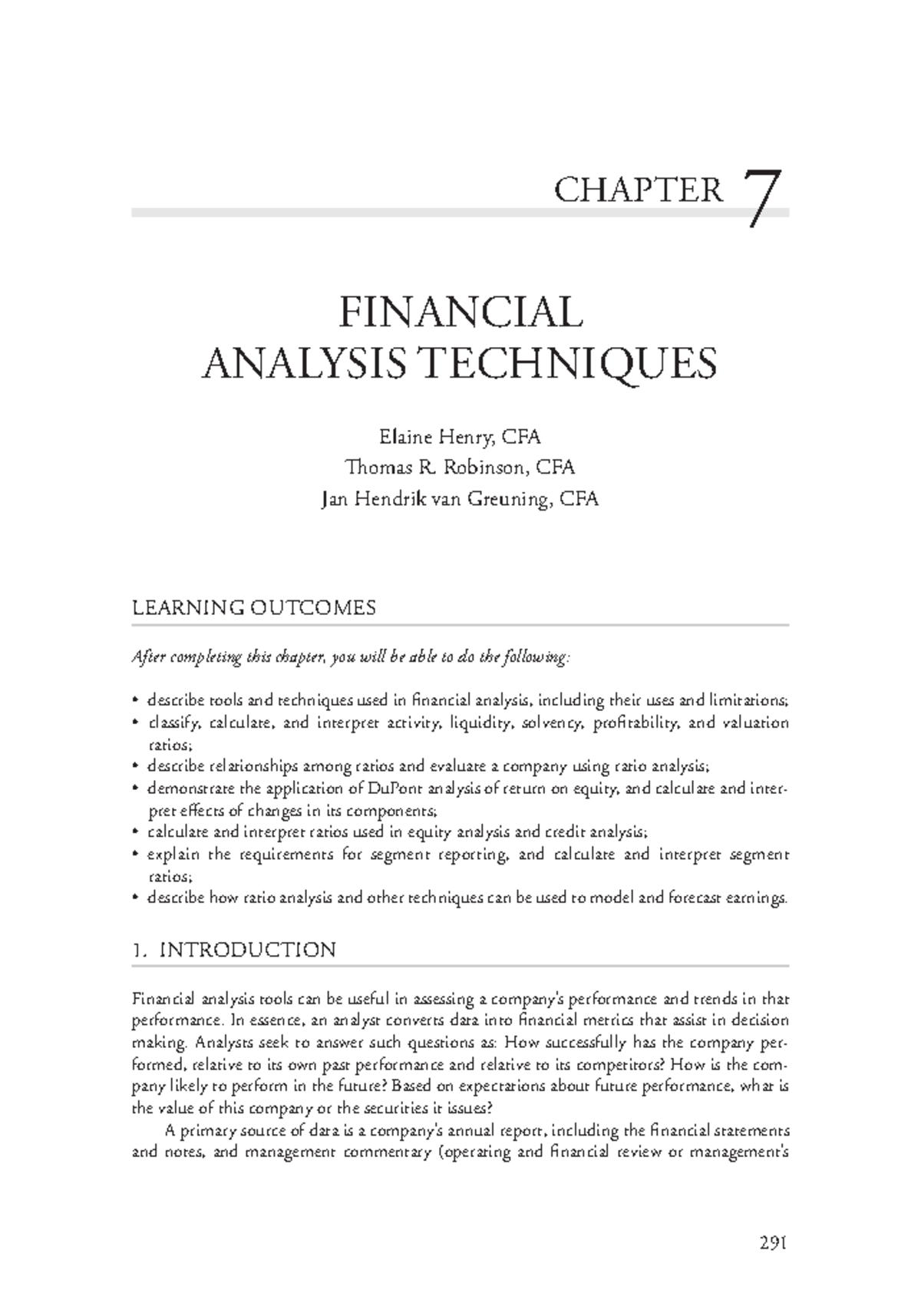 International Financial Statement Analysis Chapter 7 - 291 CHAPTER 7 ...