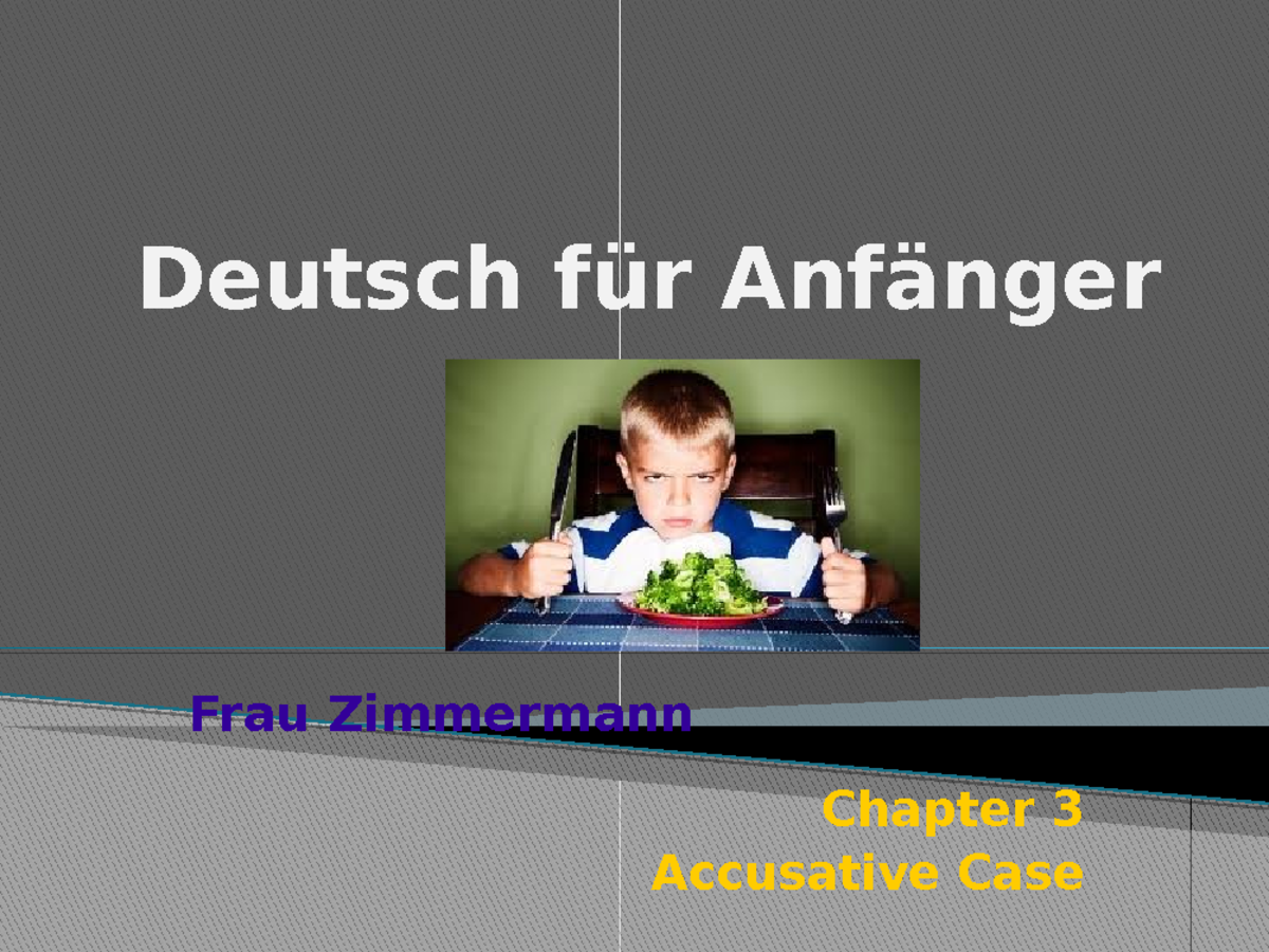 Präsentationsfolien - Accusative forms (ACC) - Deutsch für Anfänger ...