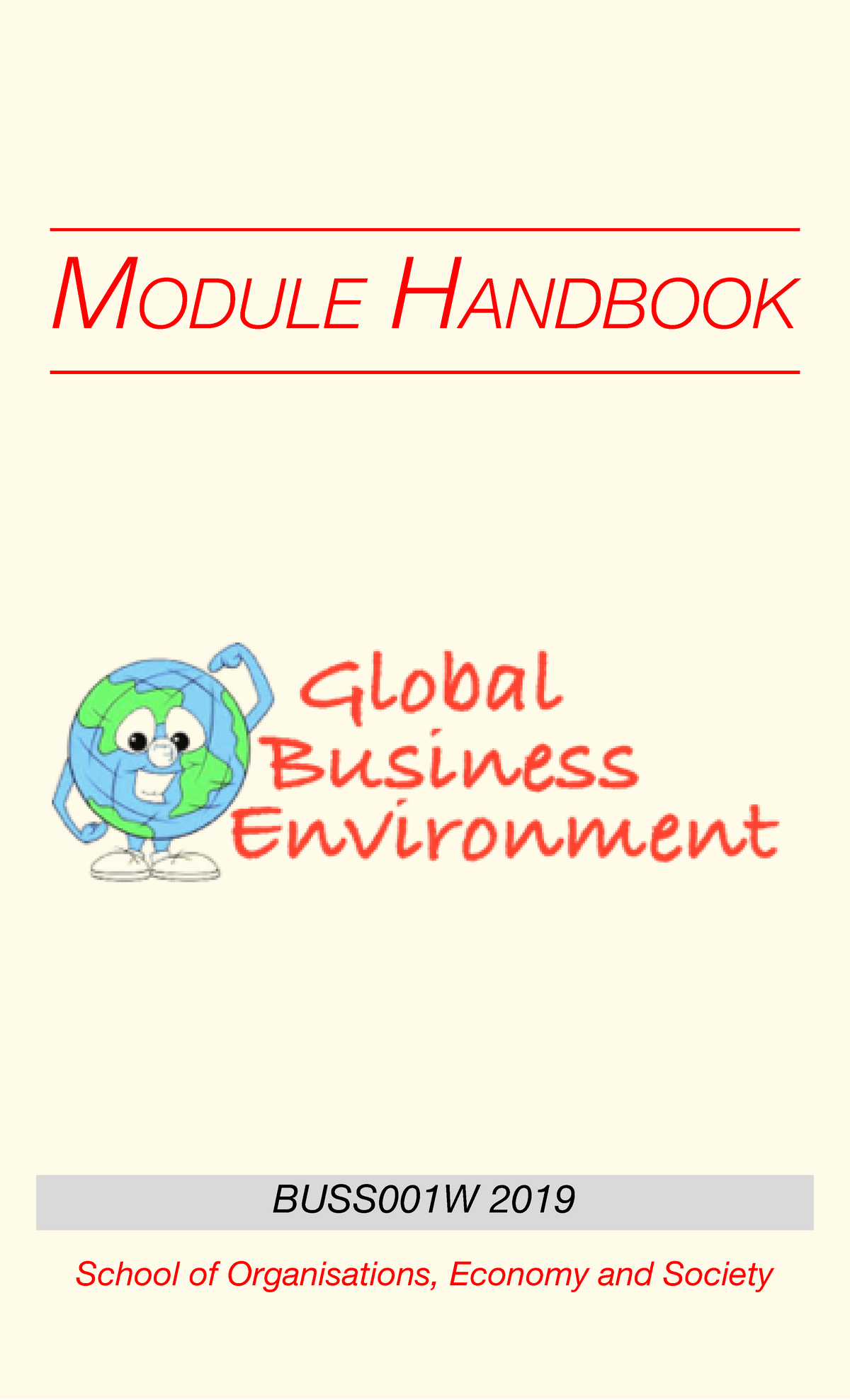 GBE Module Handbook 2019 - MODULE HANDBOOK BUSS001W 2019 School of ...
