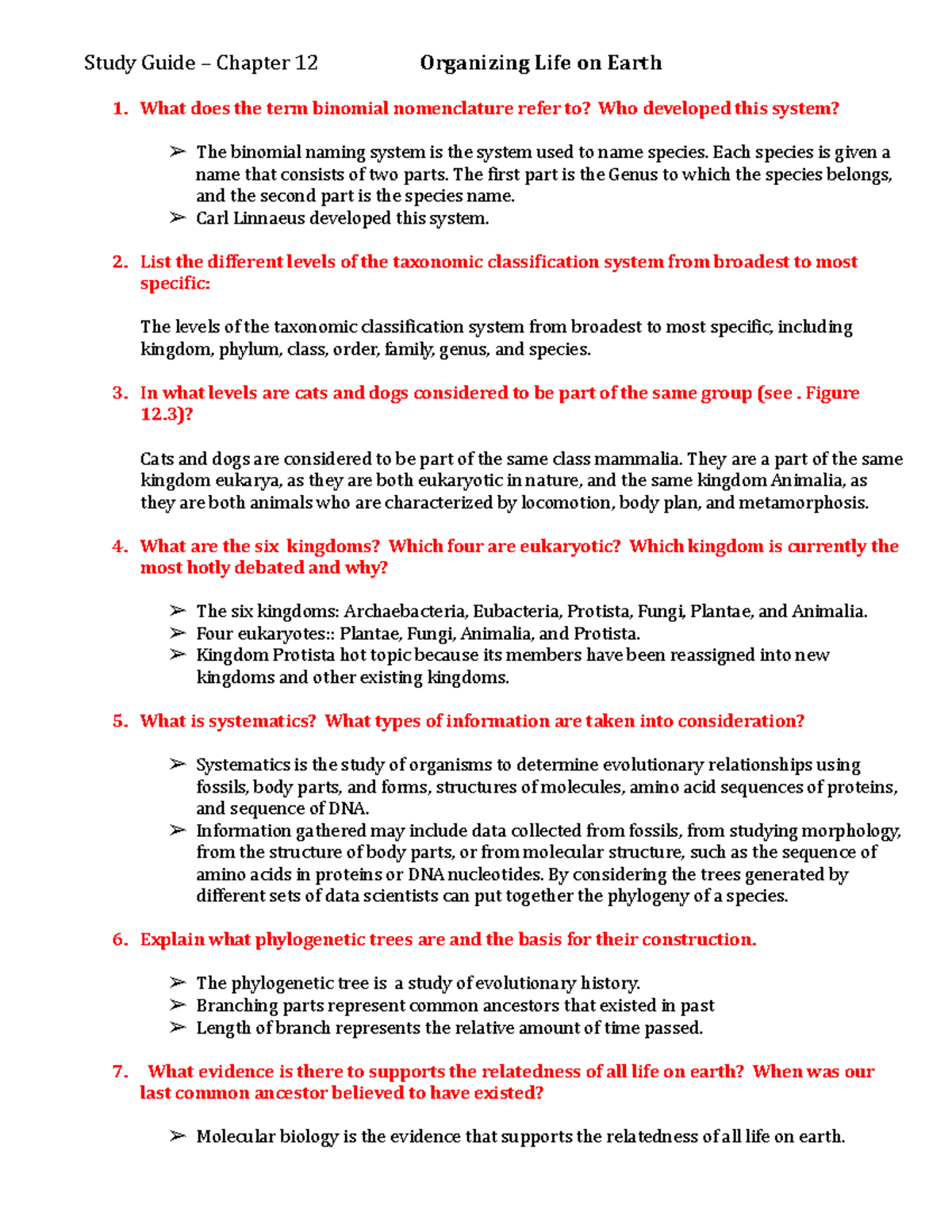 Chapter 12 Study Guide - Professor: Jean Replicon Course: Intro to ...