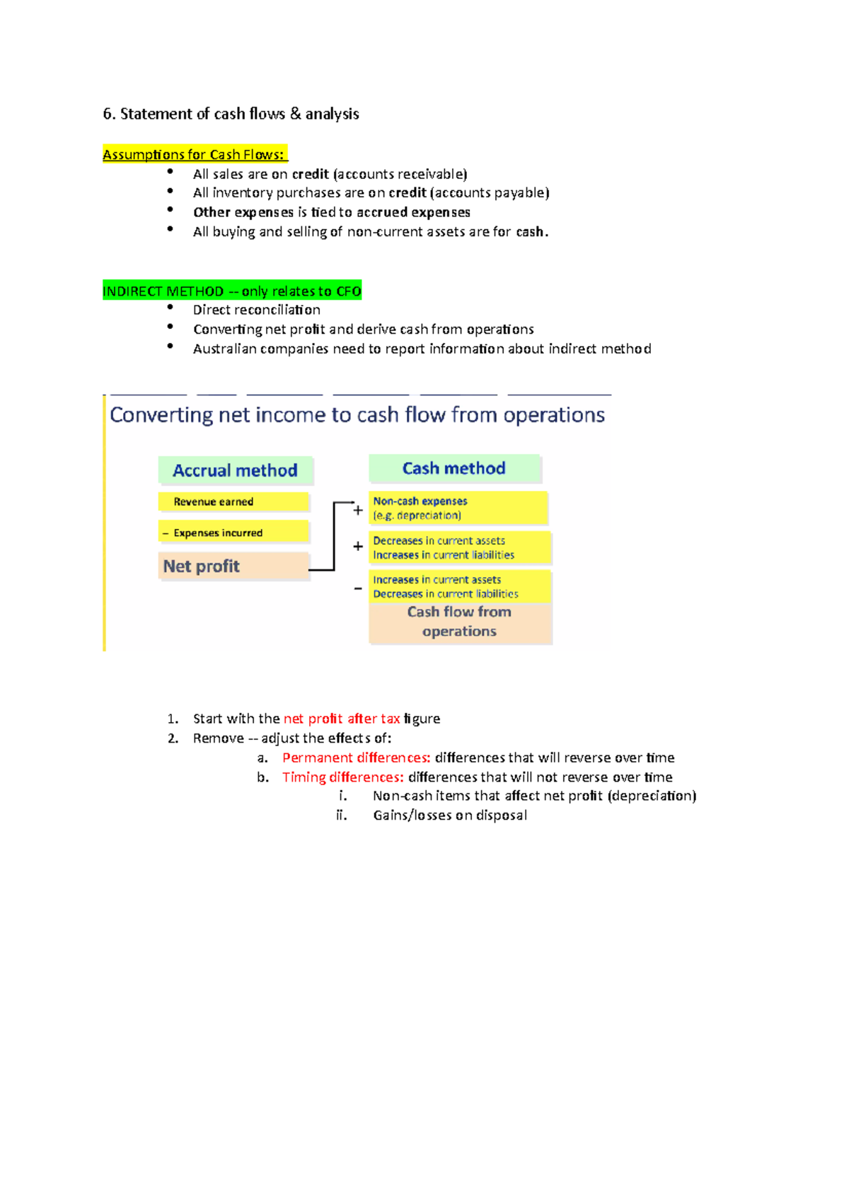 Statement of cash flows and analysis - 6. Statement of cash flows ...