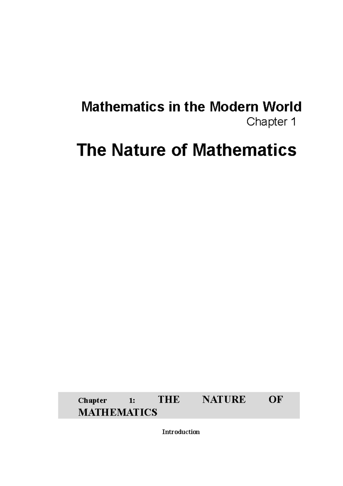 Chapter 1 Math - Lecture math - Mathematics in the Modern World Chapter ...