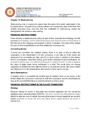 Chapter 1 Strama - CBMEC 1 (BS Tour) and CBMEC 2 (BS HM) Strategic Management - GREEN VALLEY ...