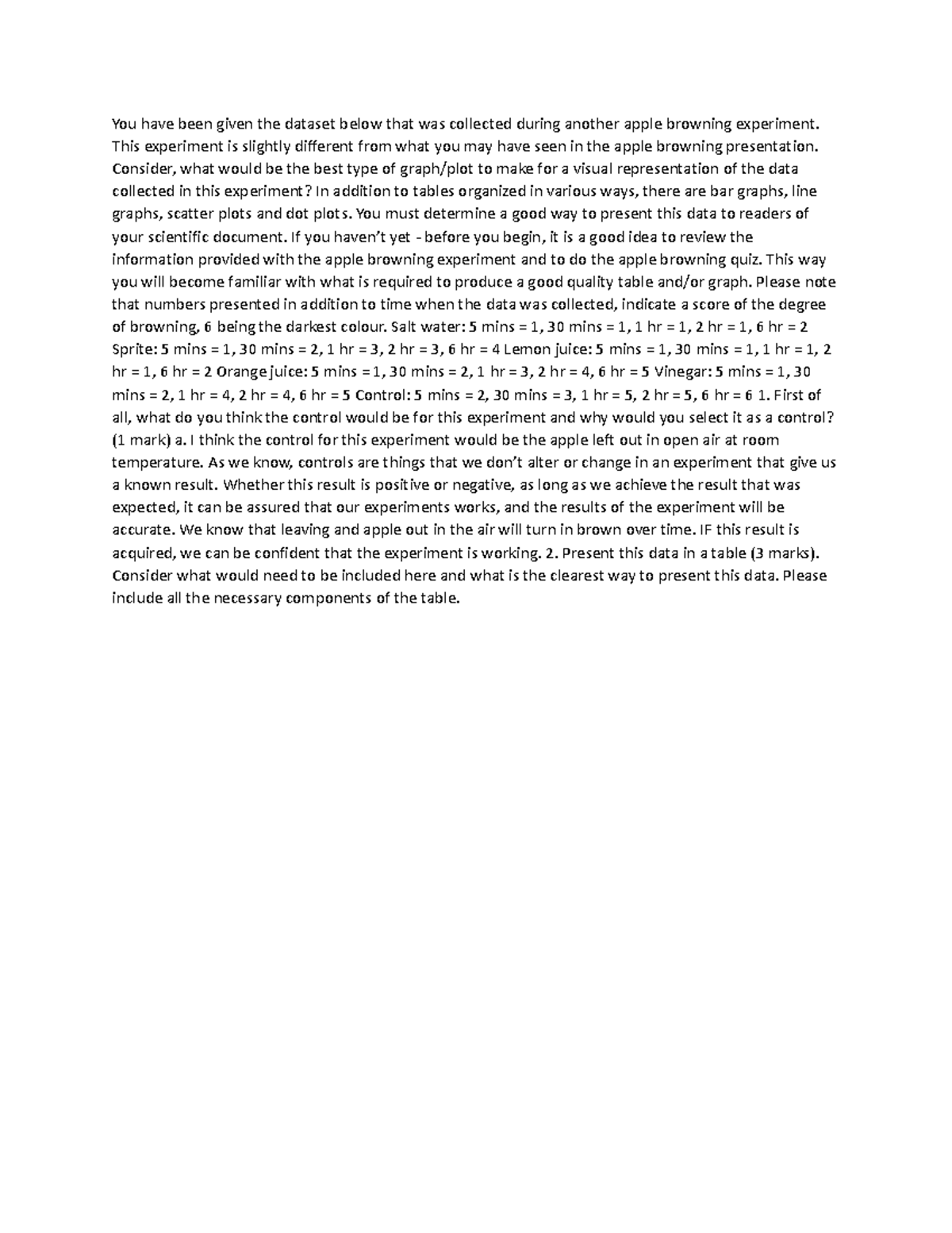 Apple B - You have been given the dataset below that was collected ...