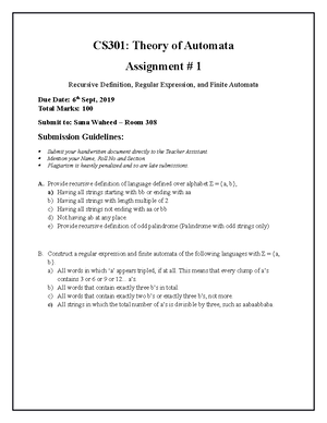 theory of automata notes - Automata Theory Theory of Computation 1 ...