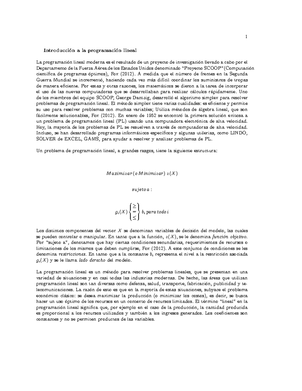 Introduccion a la programacion lineal - 1 Introducci ́on a la ...