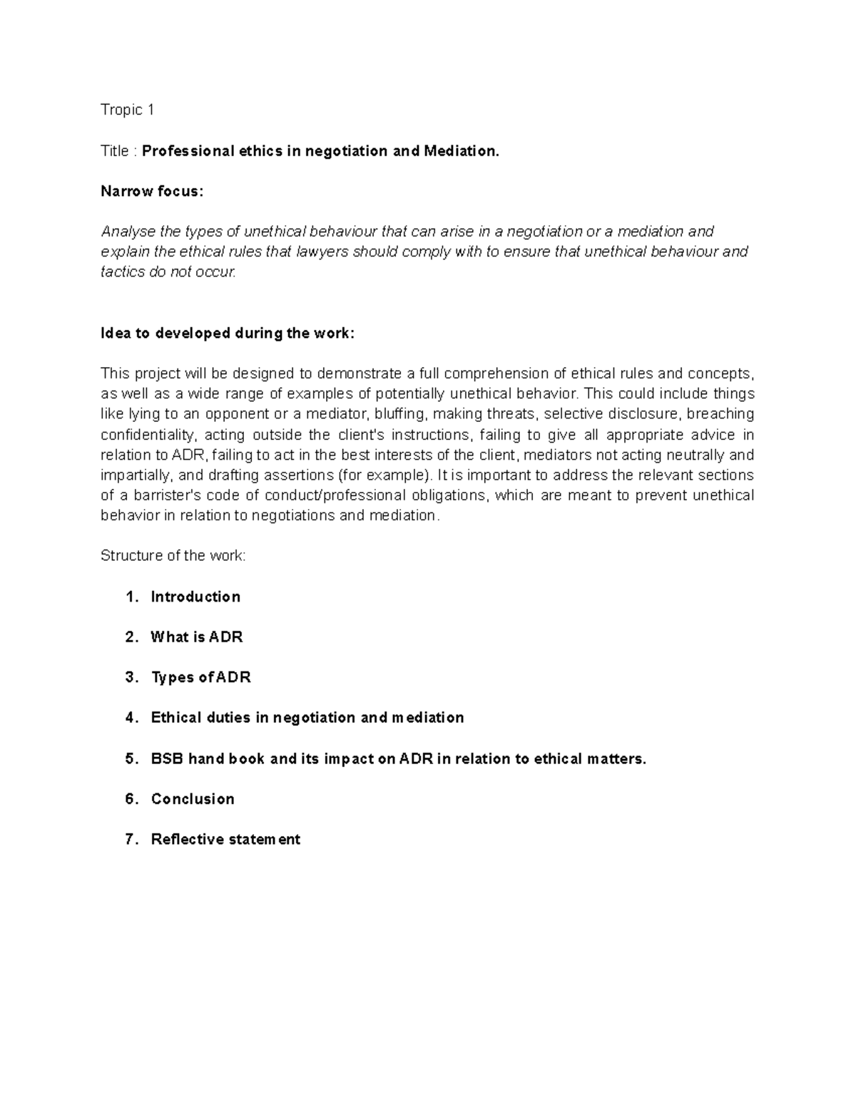 ADR new - ADR and civil litigation questions - Tropic 1 Title ...