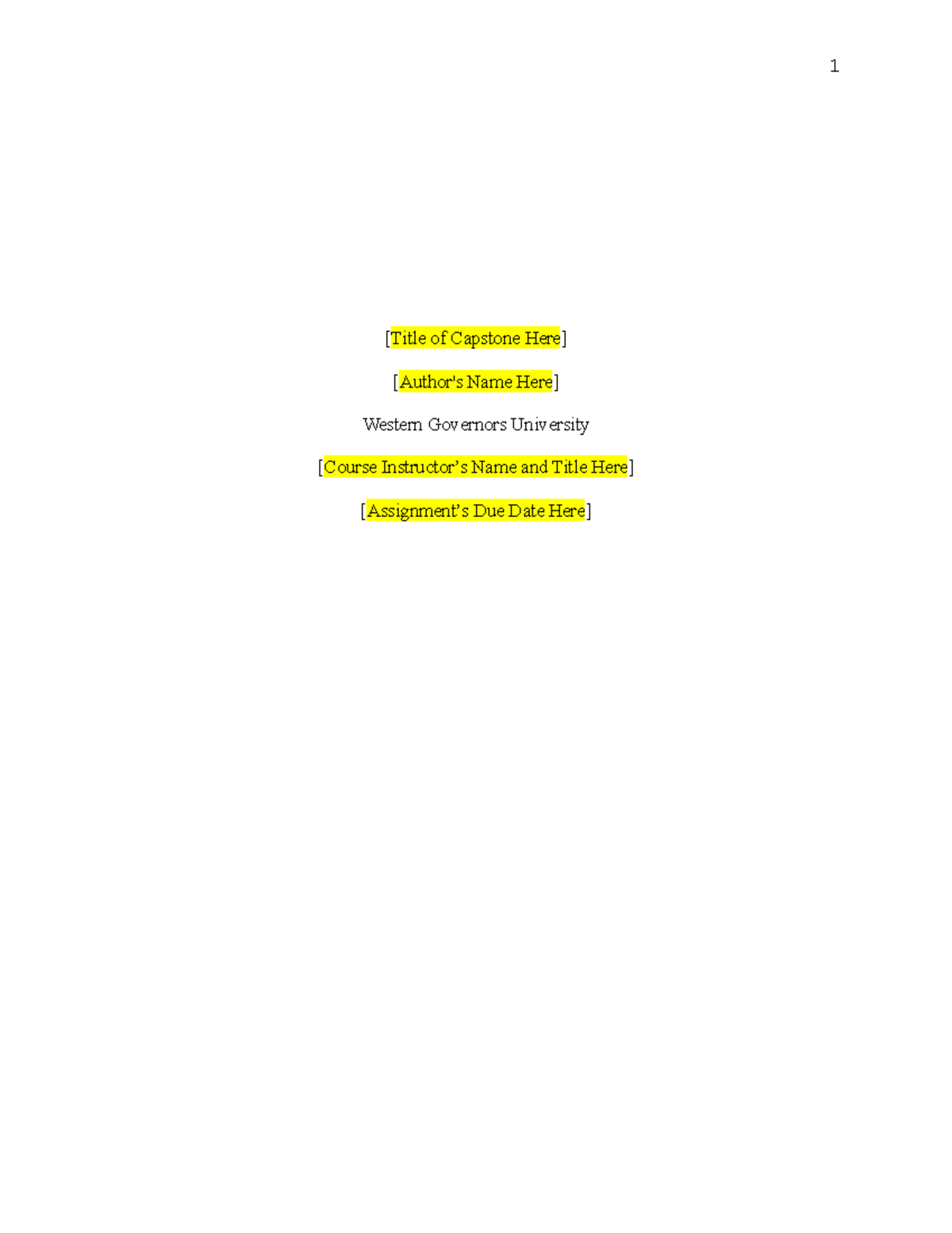 c636 Prospectus (Task 1) Template - [Title of Capstone Here] [Author's ...