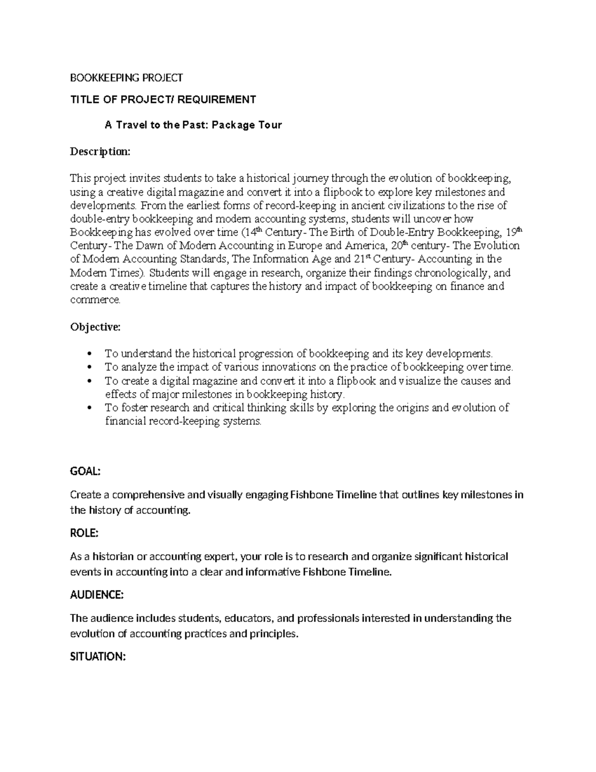 1st Q Project ( Fishbone Timeline IN Bookkeeping) - BOOKKEEPING PROJECT ...