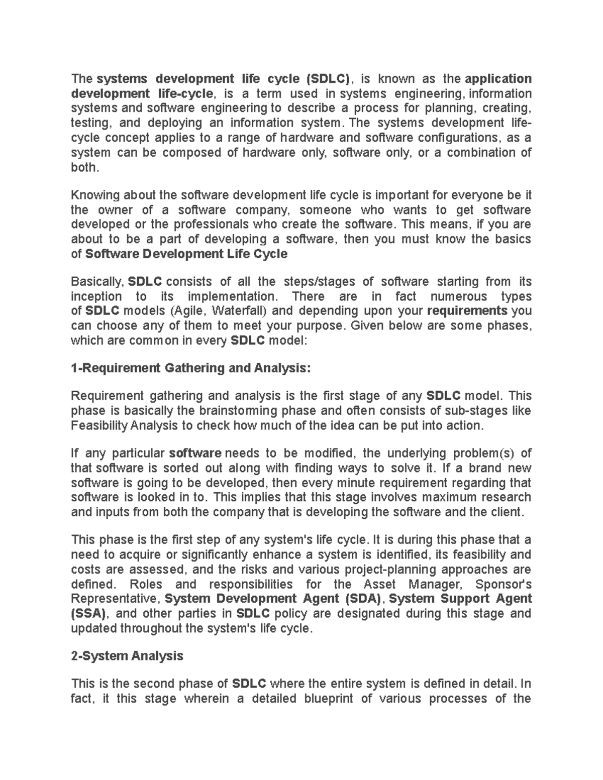 SDLC - sdlc life cycle - The systems development life cycle (SDLC), is ...