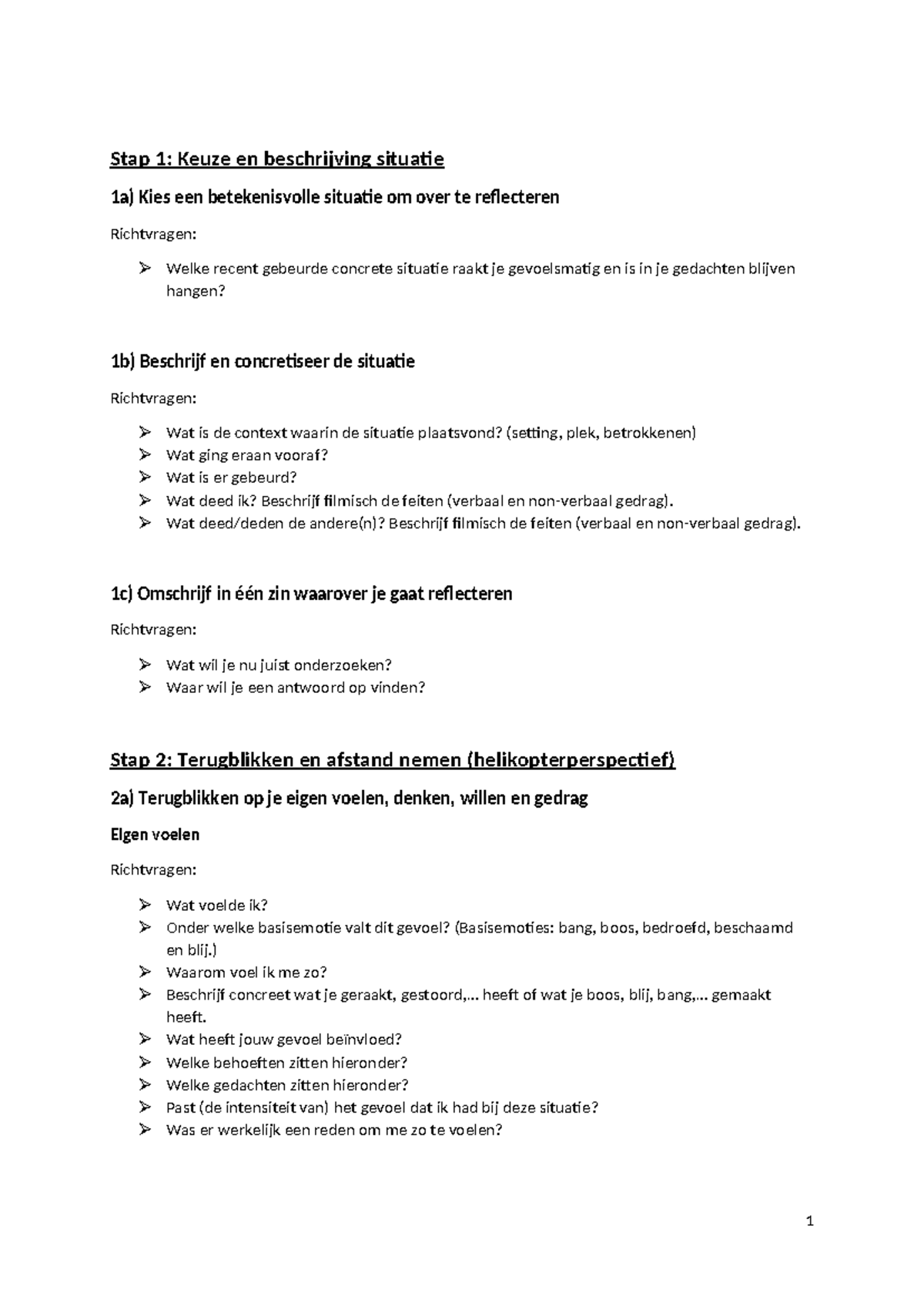 Sjabloon oefenreflectie BI20232024 - Stap 1: Keuze en beschrijving situatie 1a) Kies een - Studocu